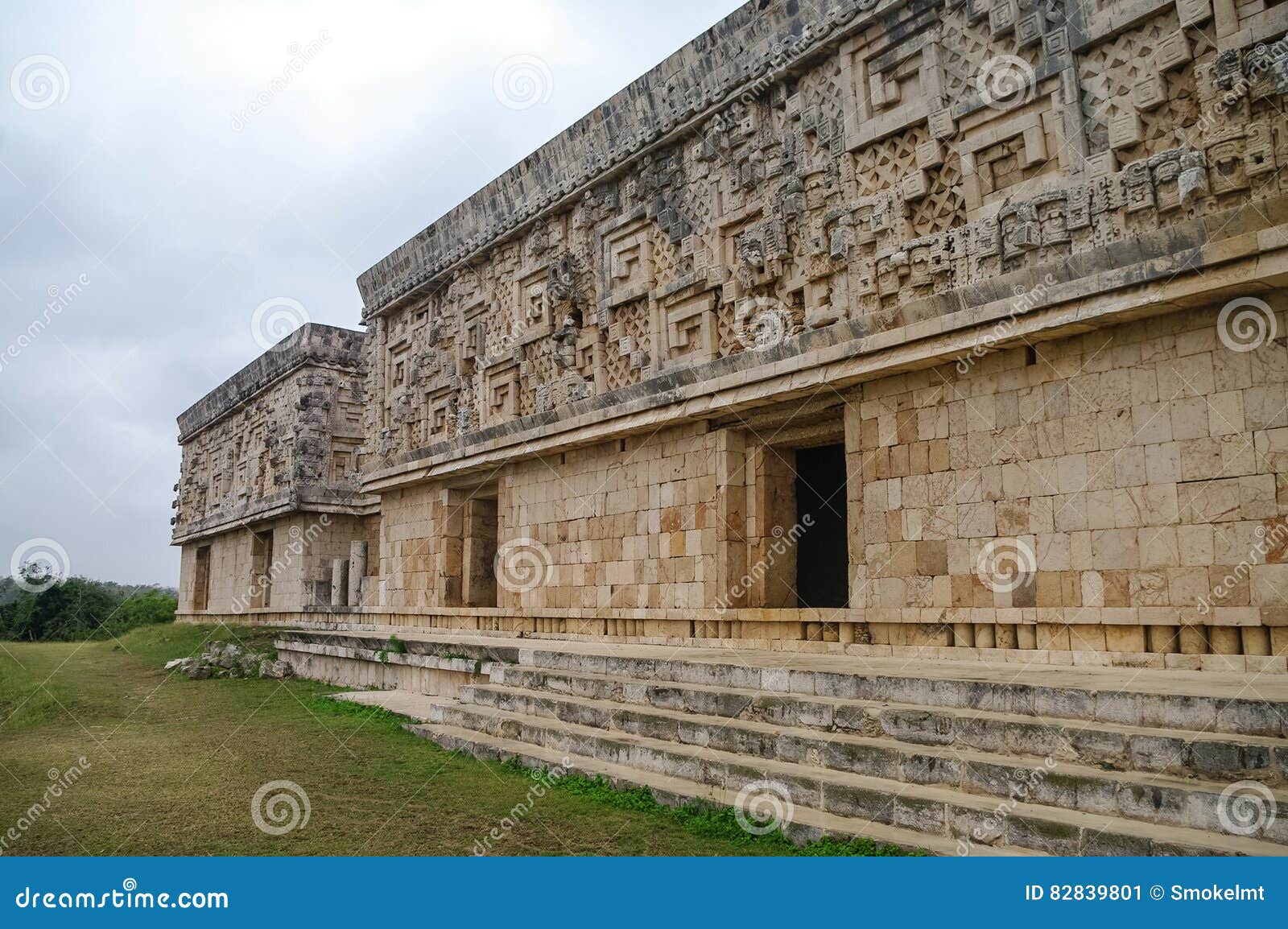 Ancient Mayan Pyramid. Uxmal, Merida Stock Image - Image of site ...