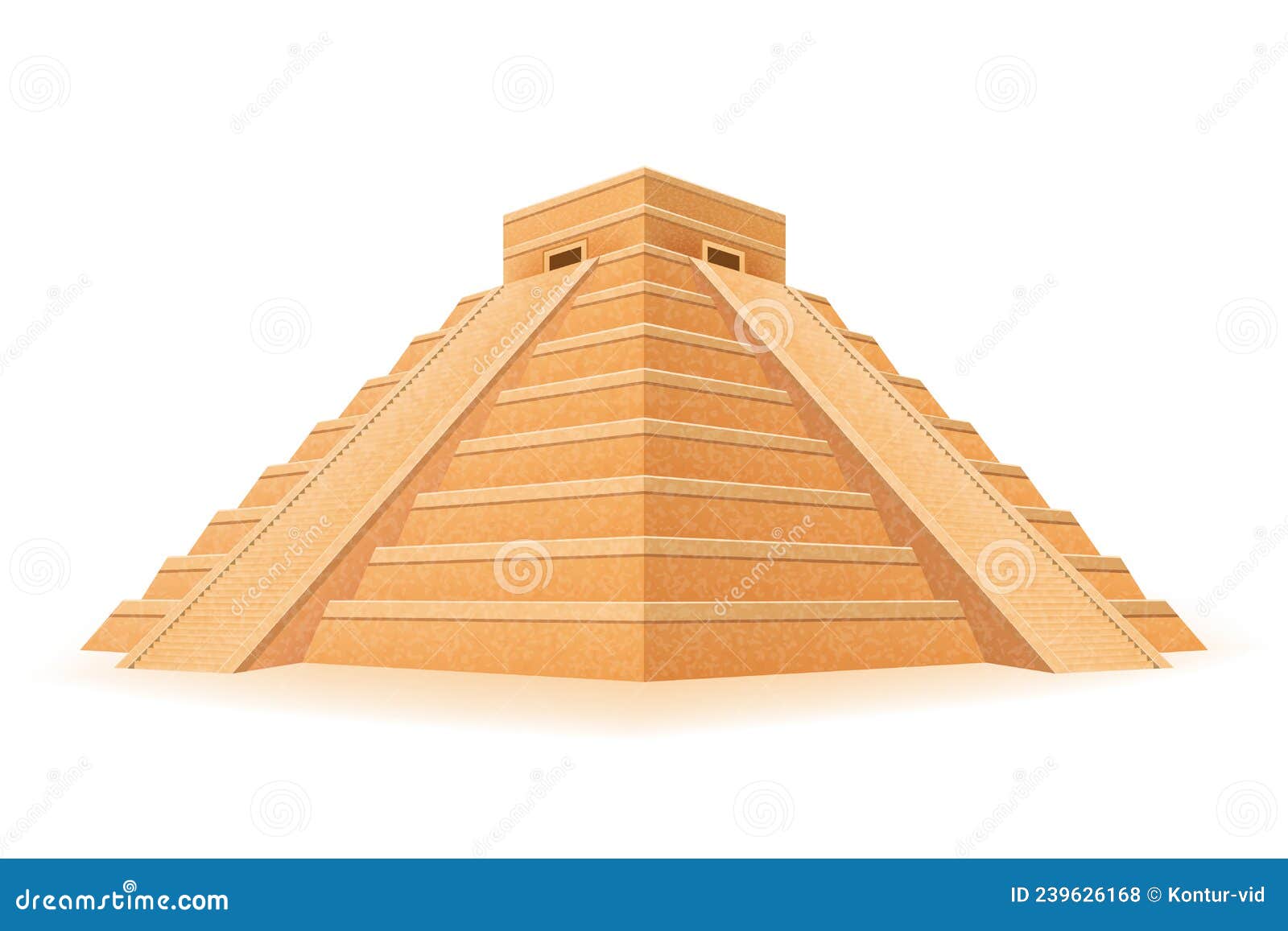 Ancient Mayan Pyramid Vector Illustration Stock Vector - Illustration ...