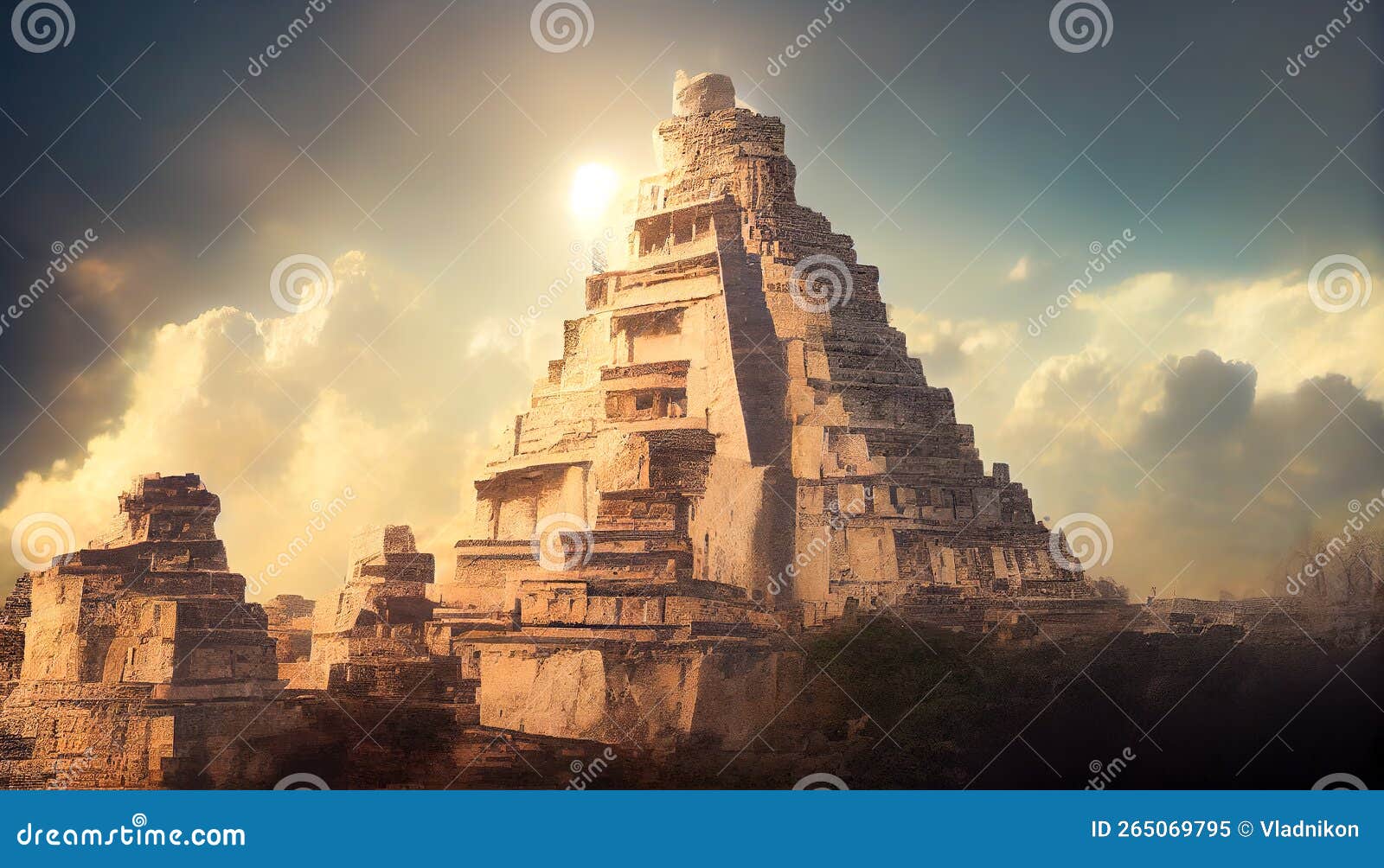 Ancient Mayan pyramids stock illustration. Illustration of pharaoh ...