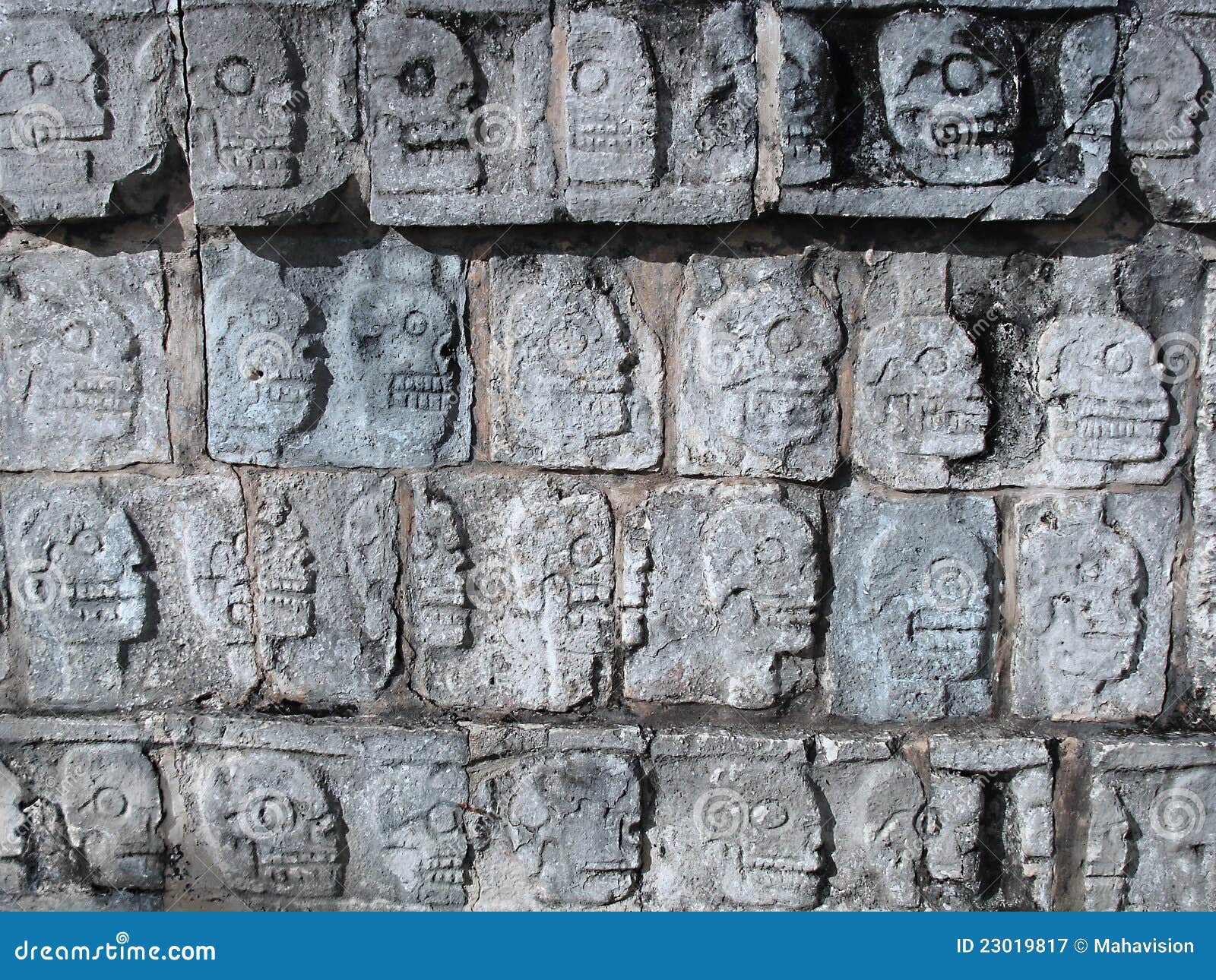 Ancient Mayan Rituals- Skulls of the Sacrificed Stock Image - Image of ...