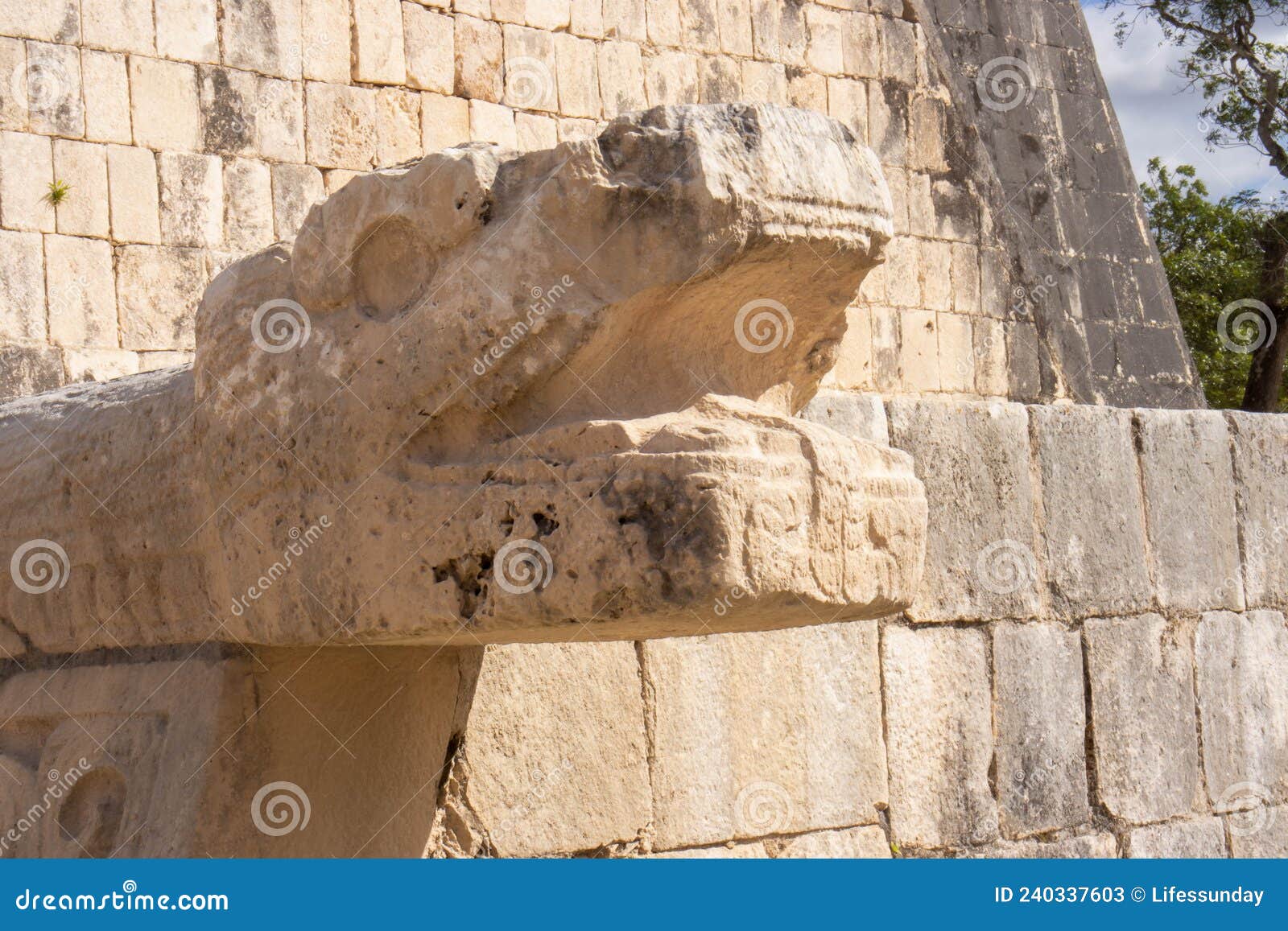 Ancient Mayan Ruin of Kukulkan the Feathered Serpent of Chichen Itza ...