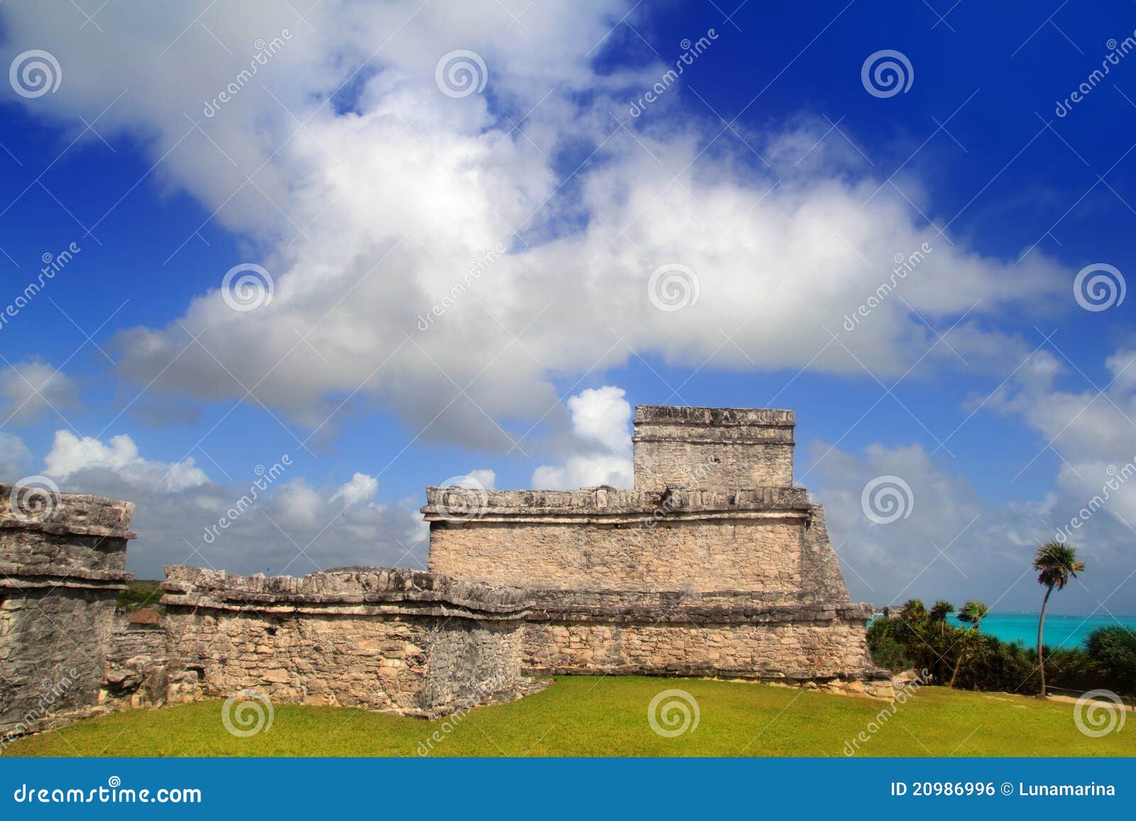 Ancient Mayan Ruins Tulum Caribbean Turquoise Stock Photo - Image of ...