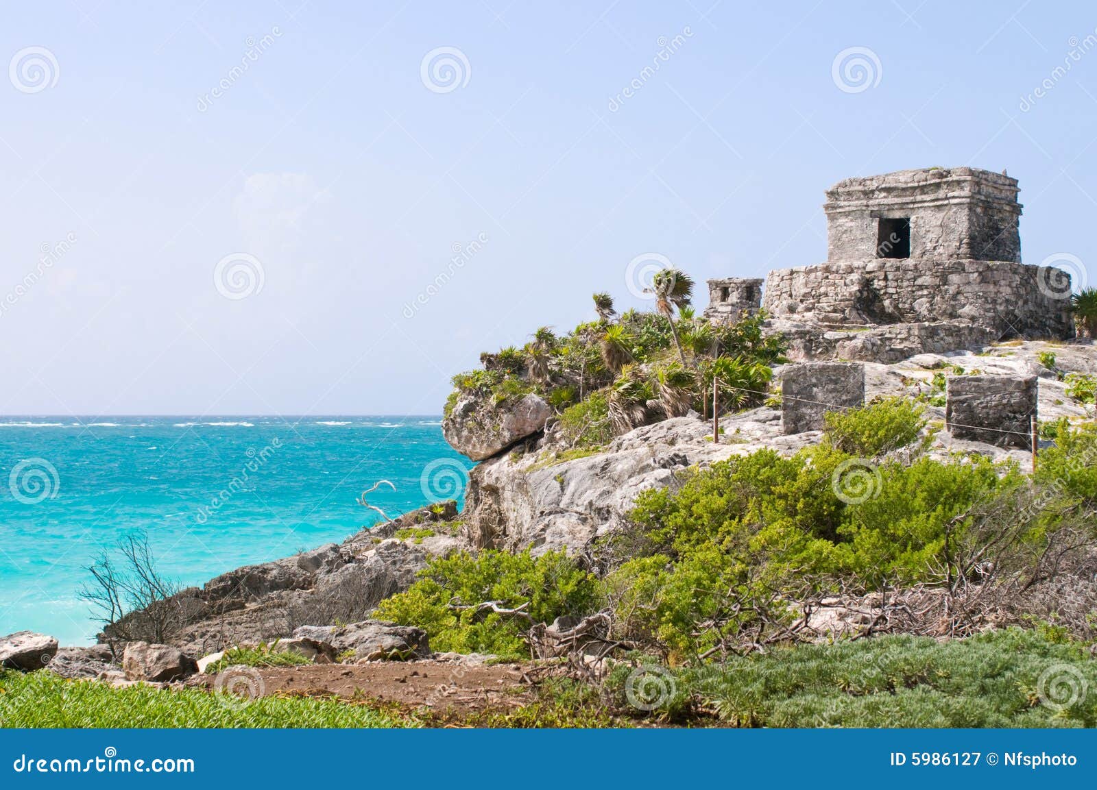 Ancient Mayan Pyramid El Castillo The Castle In Tulum Stock Image ...