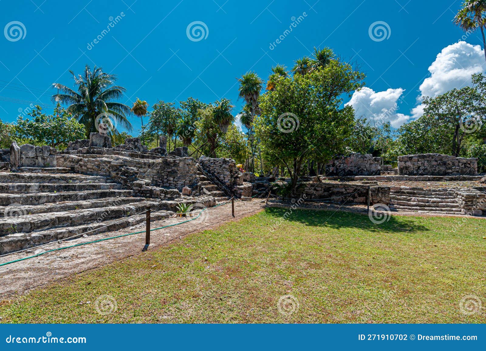 Archaeological Site of El Meco, Cancun, Mexico Stock Photo - Image of ...