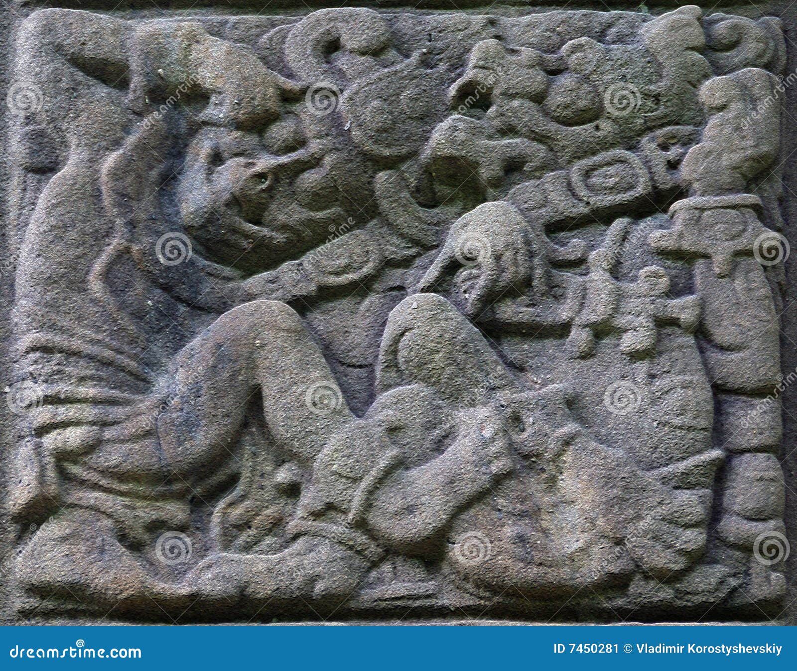 Ancient Mayan Stone Reliefs Stock Image - Image: 7450281