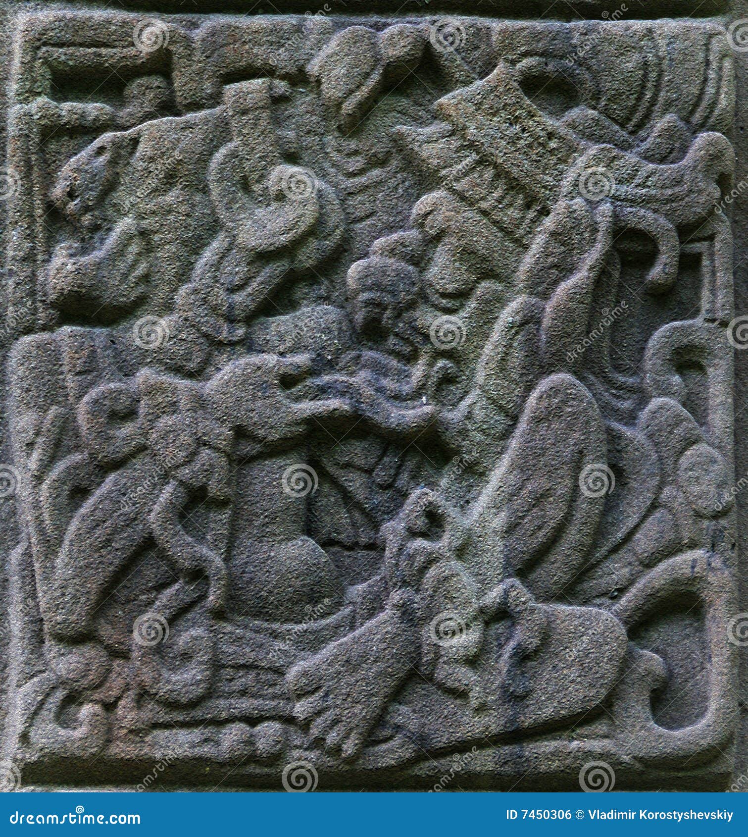 Ancient Mayan Stone Reliefs Royalty Free Stock Image - Image: 7450306