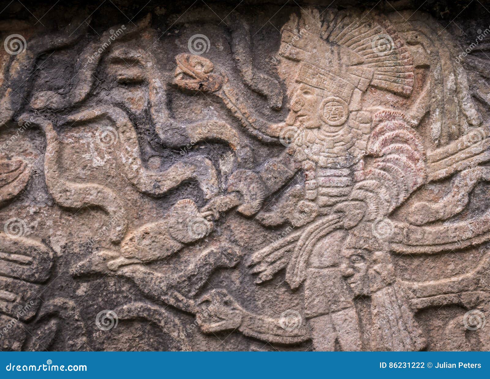 Ancient Mayan Stone Reliefs in Chichen Itza Stock Photo - Image of ...