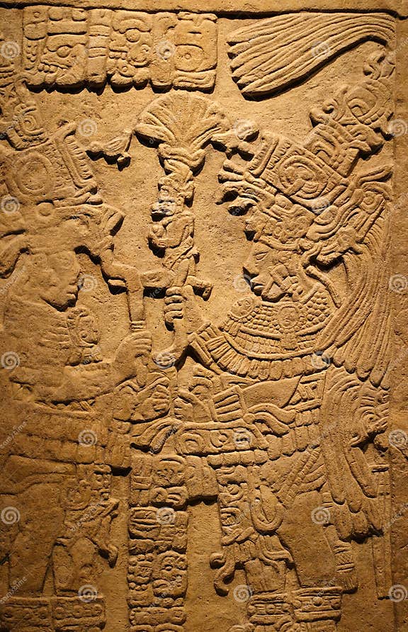 Ancient Mayan tablet stock image. Image of figures, america - 23102433