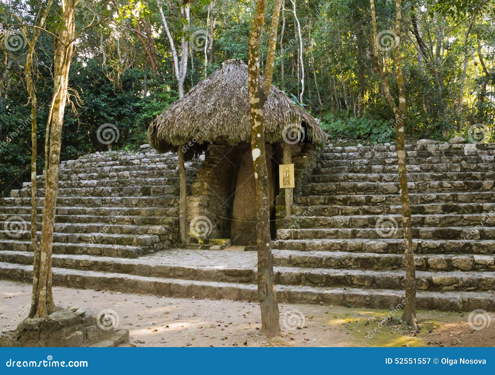 Sight Of The Mayan Pyramid In Ruins In The Archaeological Balamku ...