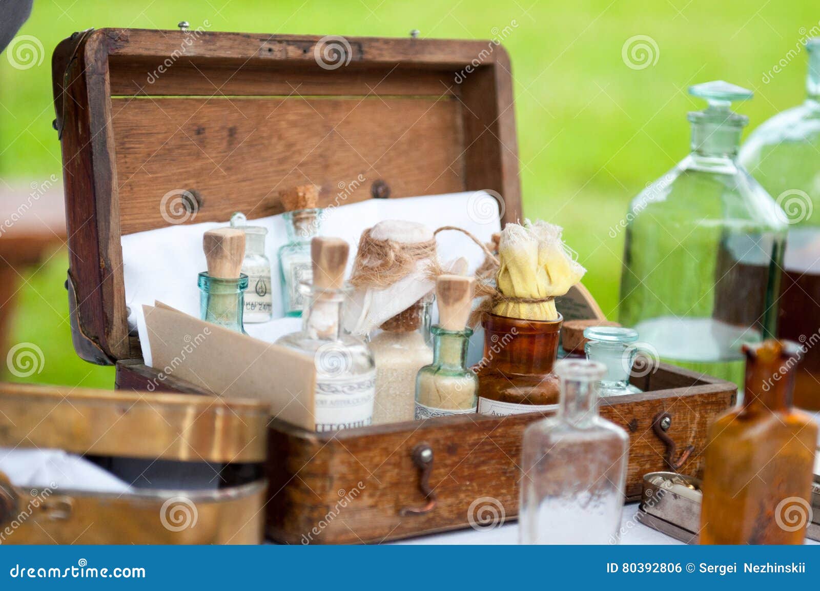 Ancient medical equipment. stock photo. Image of instrument - 80392806