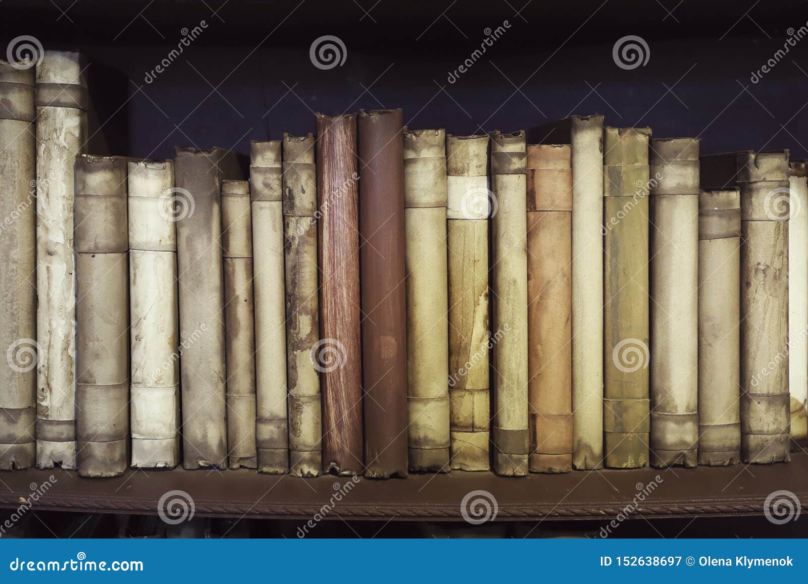 Ancient Medieval Books on the Shelf in the Bookcase Stock Image - Image ...