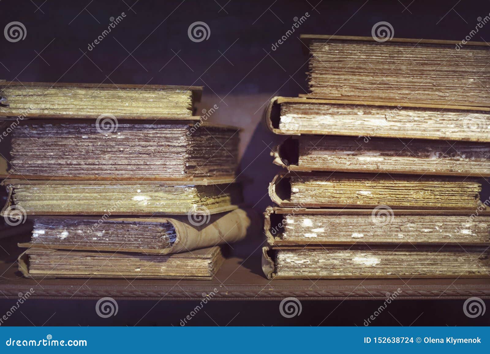 Ancient Medieval Books on the Shelf in the Bookcase Stock Photo - Image ...