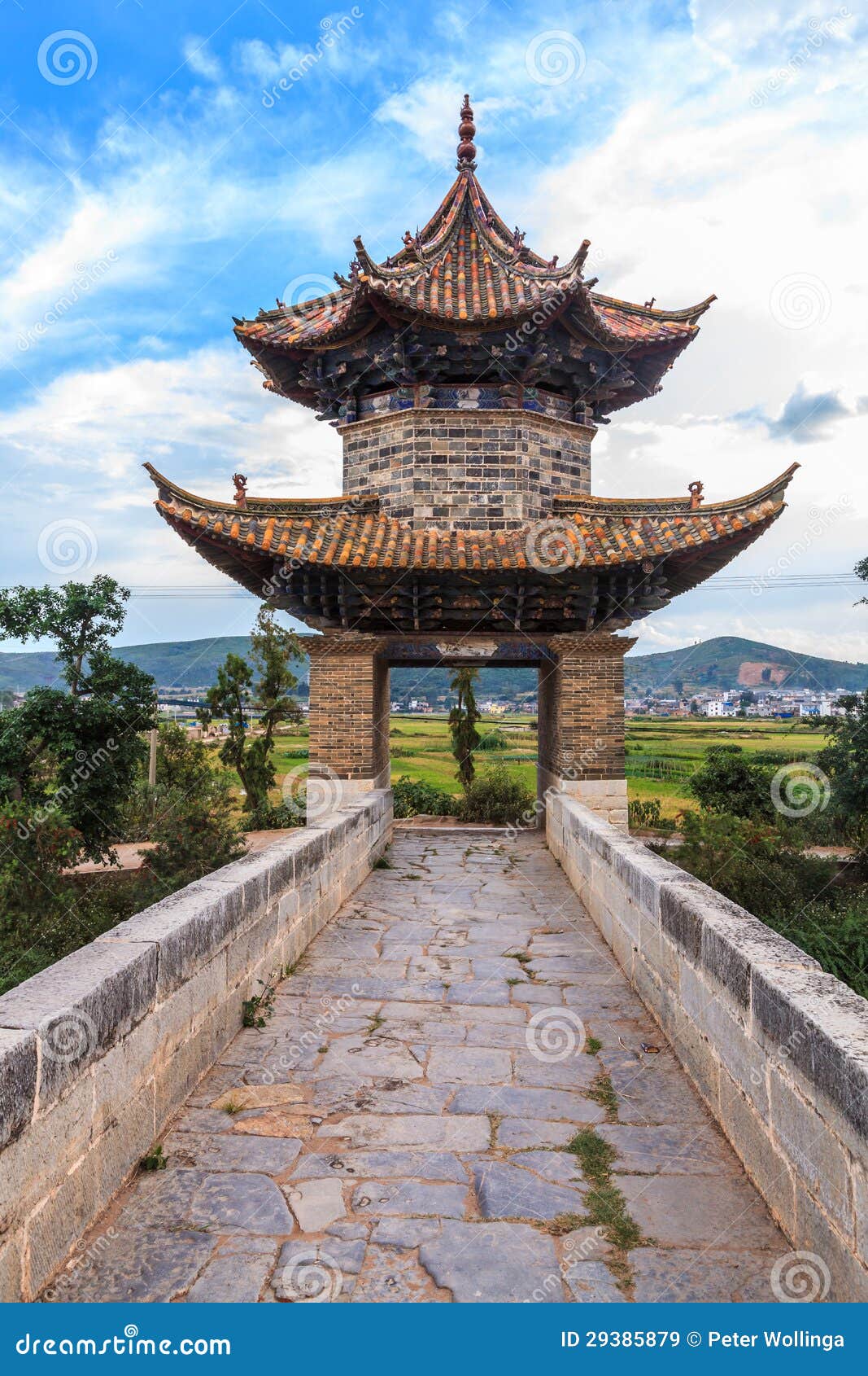 Ancient Medieval Bridge in China Stock Image - Image of memorial ...