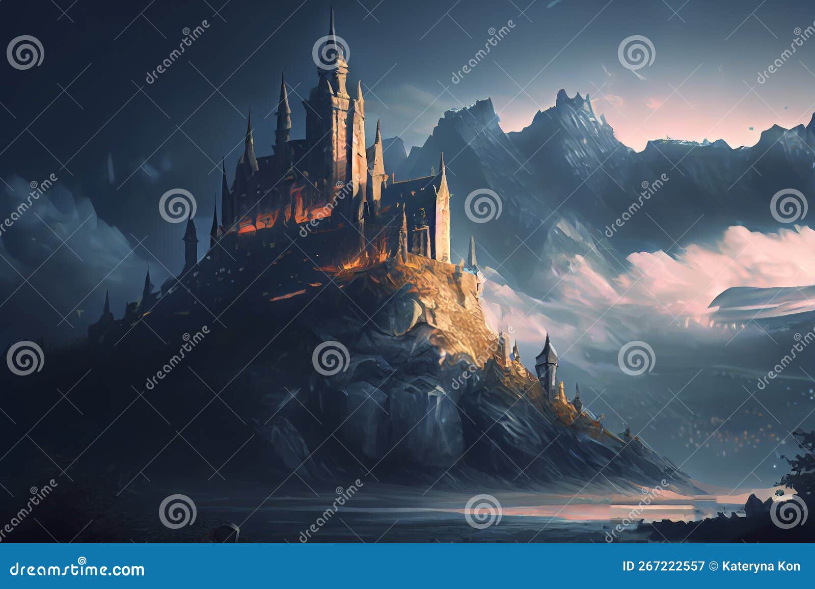 Medieval Castle, Ai Illustration Stock Illustration - Illustration of ...