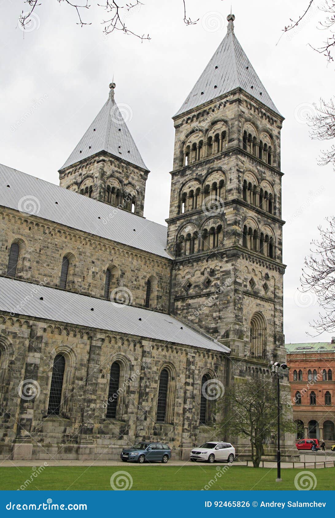 Ancient Medieval Cathedral in Lund, Sweden Editorial Photo - Image of ...