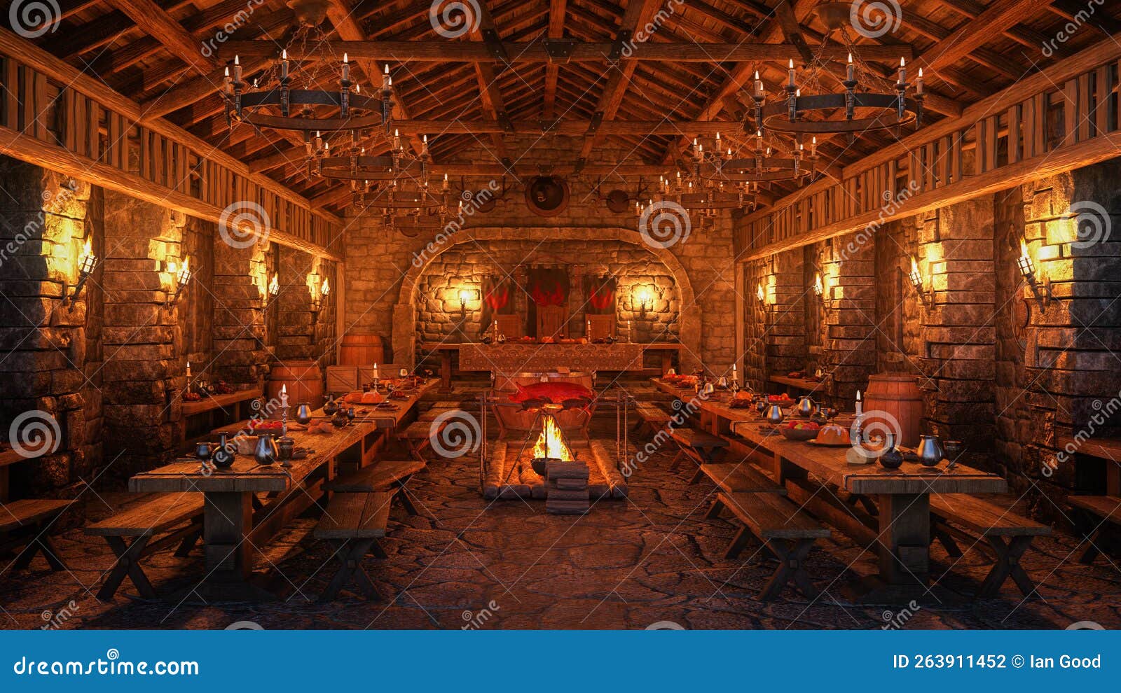 Viking Roasting Meat Coloring Page For Kids Cartoon Vector ...