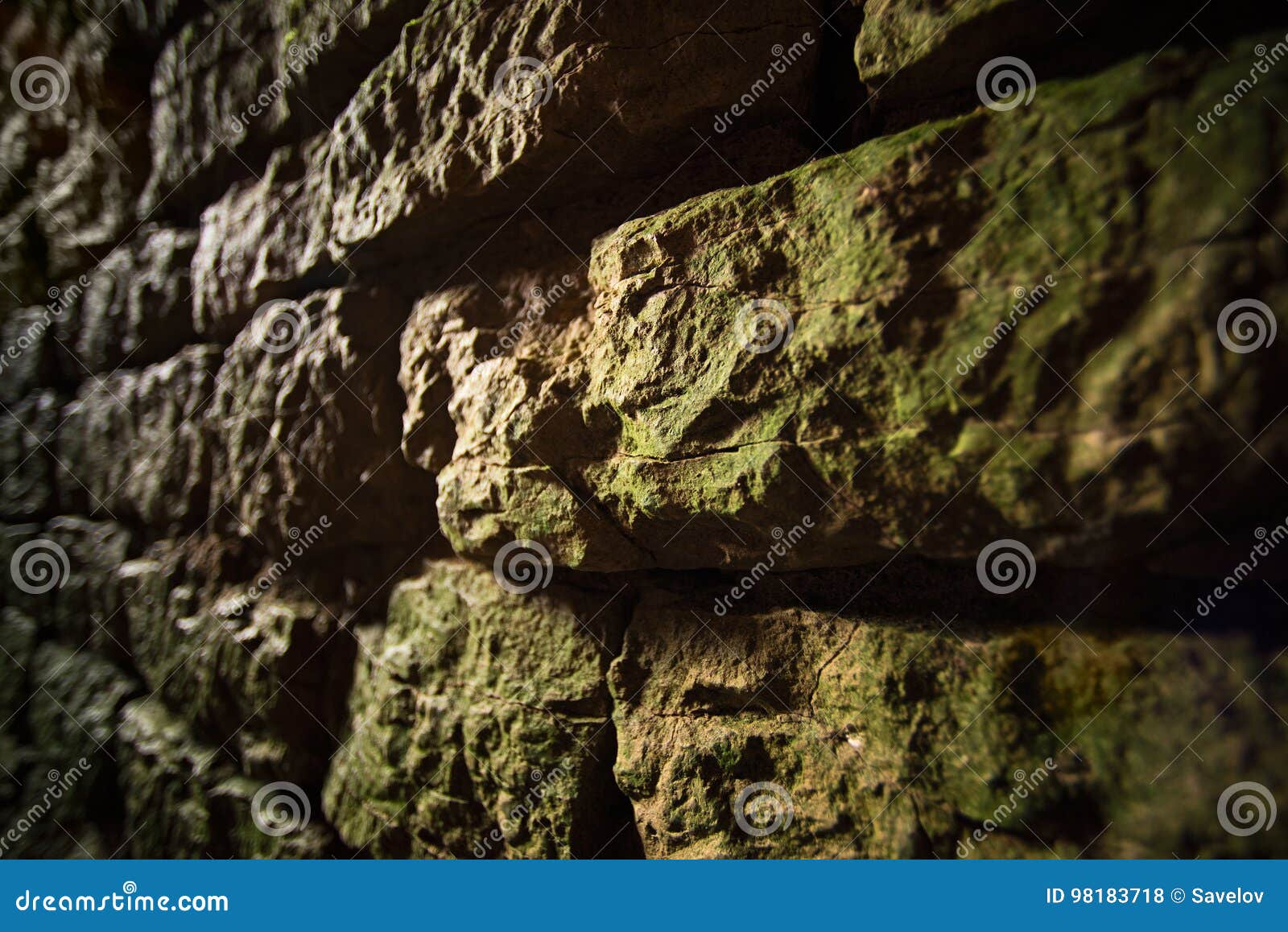 Ancient Medieval Limestone Walls with Moss, Soft Focus Stock Photo ...