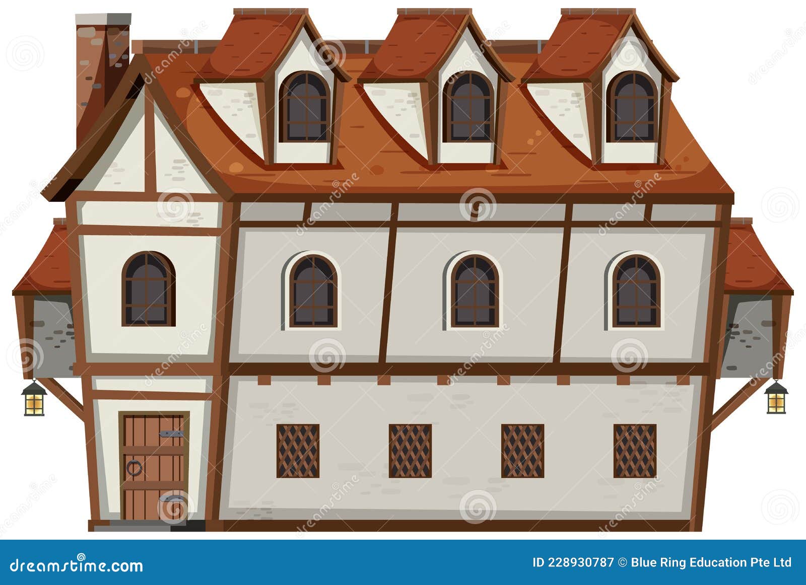 Medieval Manor On A Sand Area Royalty-Free Stock Image | CartoonDealer ...