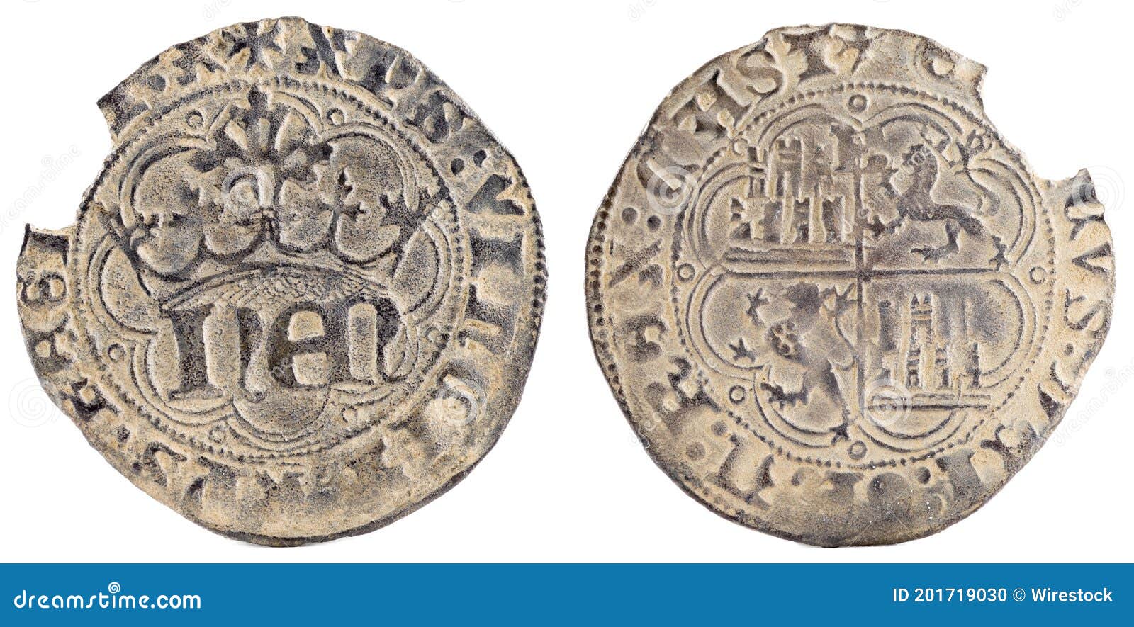 Ancient Medieval Silver Coin of the King Enrique IV Stock Photo - Image ...