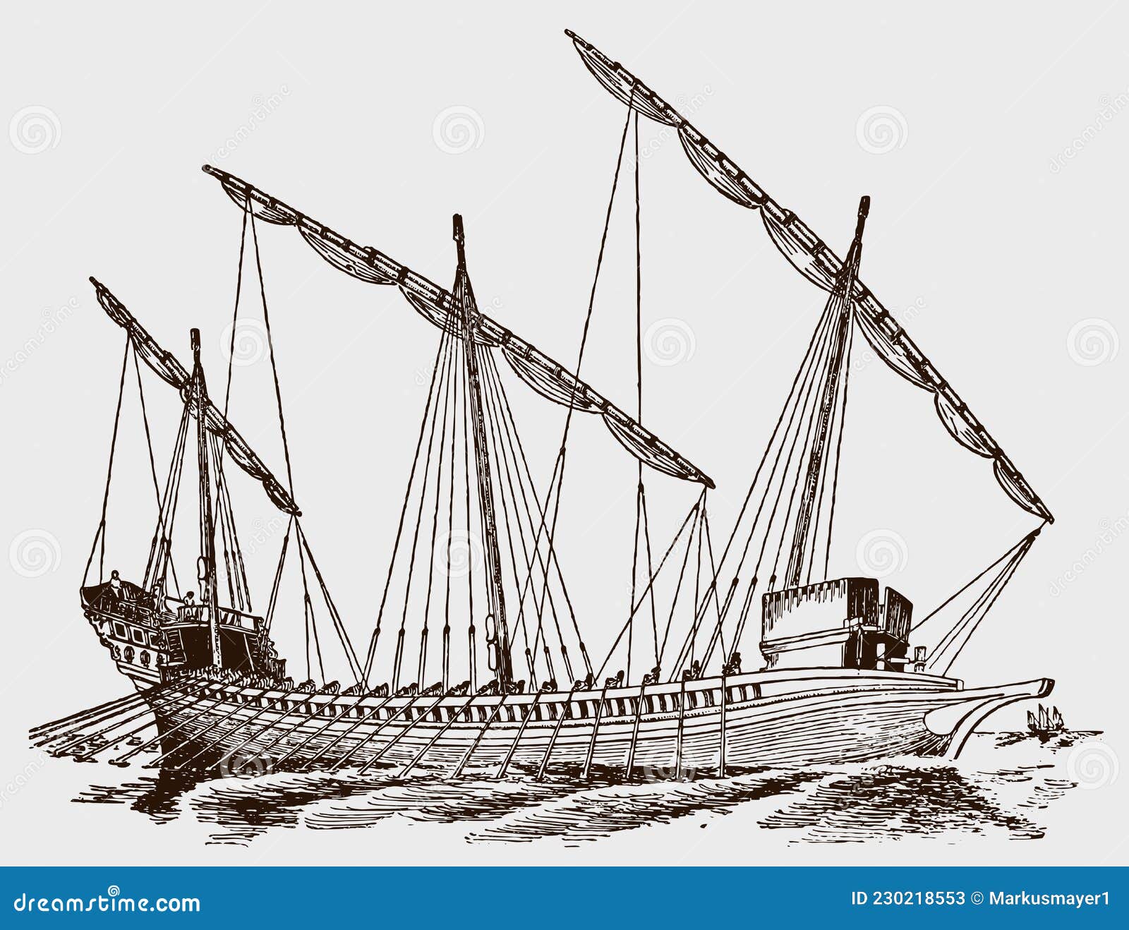 Ancient Galley Docking Or Shipyard Company Emblem Cartoon Vector ...