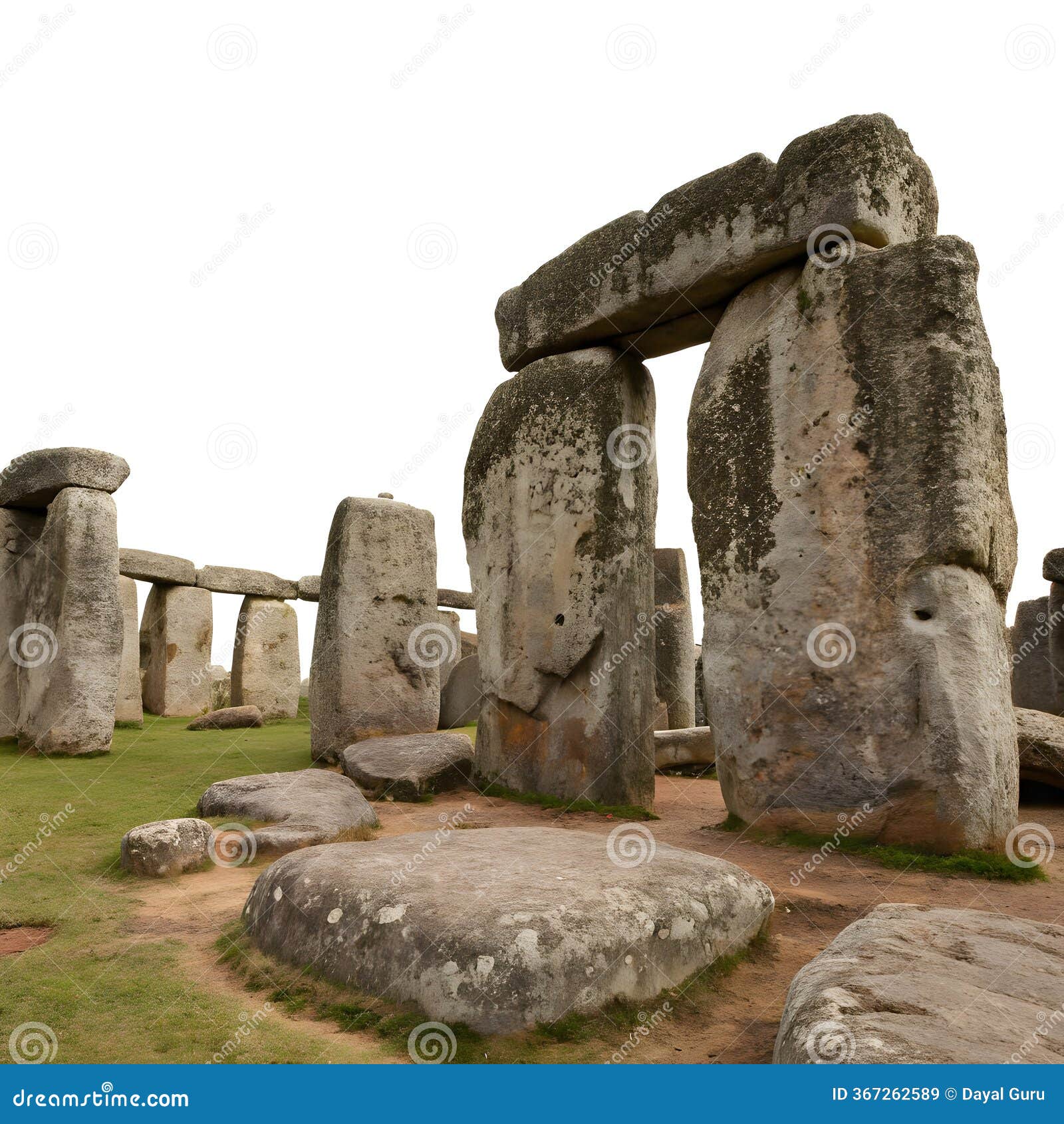 Row Of Ancient Megalithic Stones N A Meadow In Thick Fog Royalty-Free ...