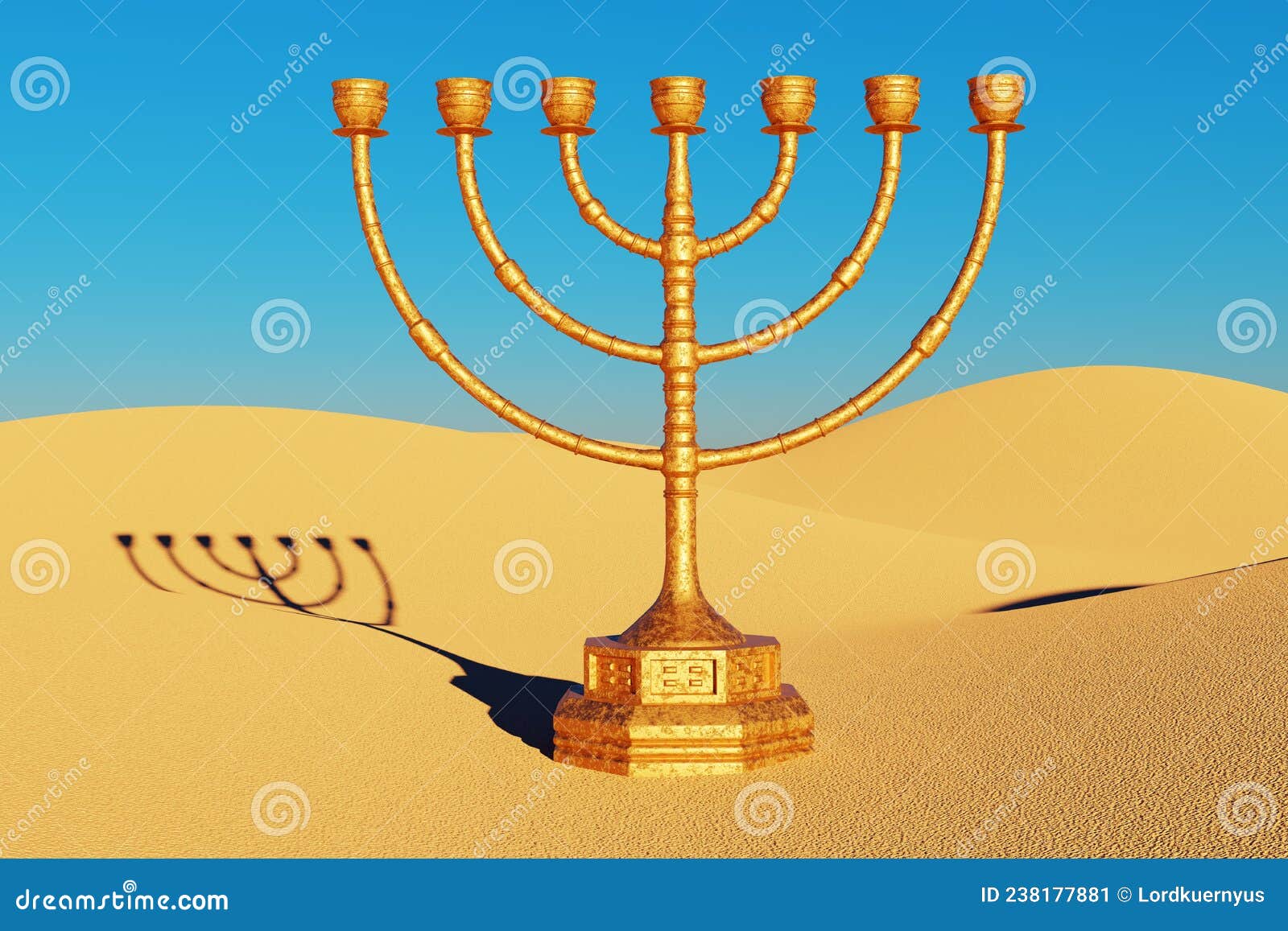 Ancient Menorah in the Desert Stock Illustration - Illustration of ...