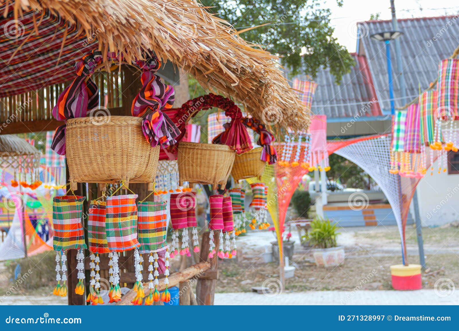 An Ancient Merit-making Tradition Using Objects and Flags Decorated ...