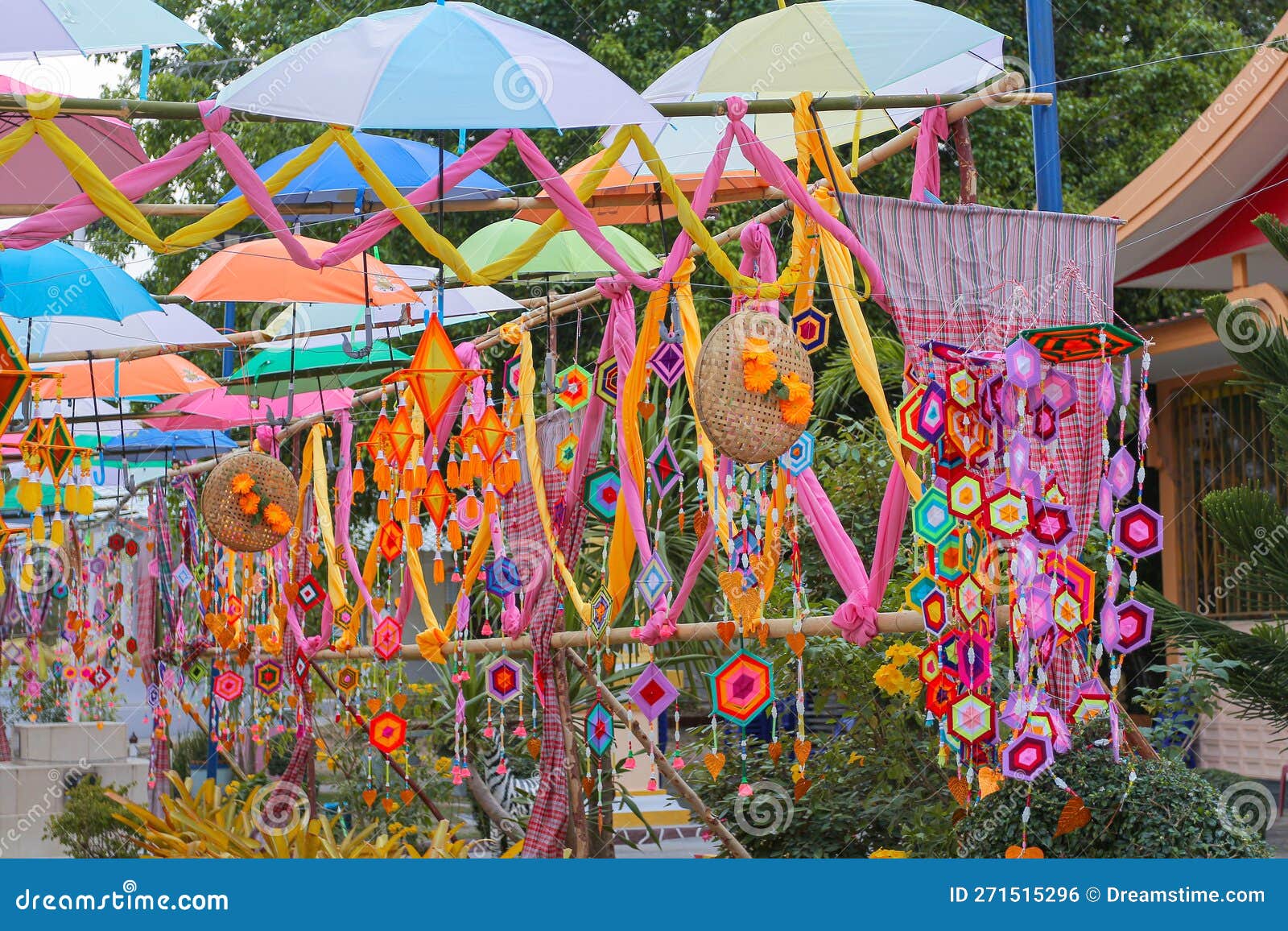 An Ancient Merit-making Tradition Using Objects and Flags Decorated ...