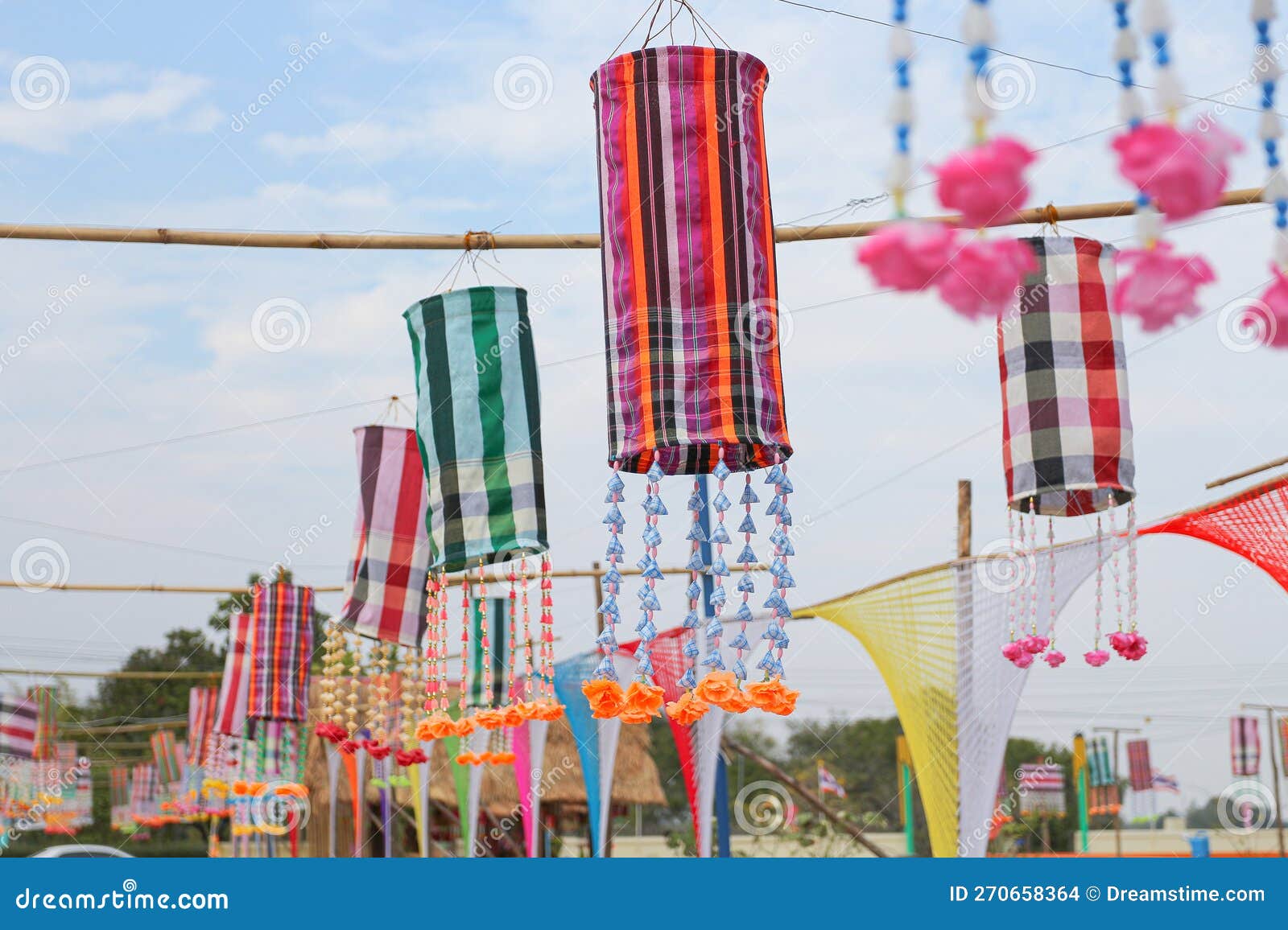 An Ancient Merit-making Tradition Using Objects and Flags Decorated ...