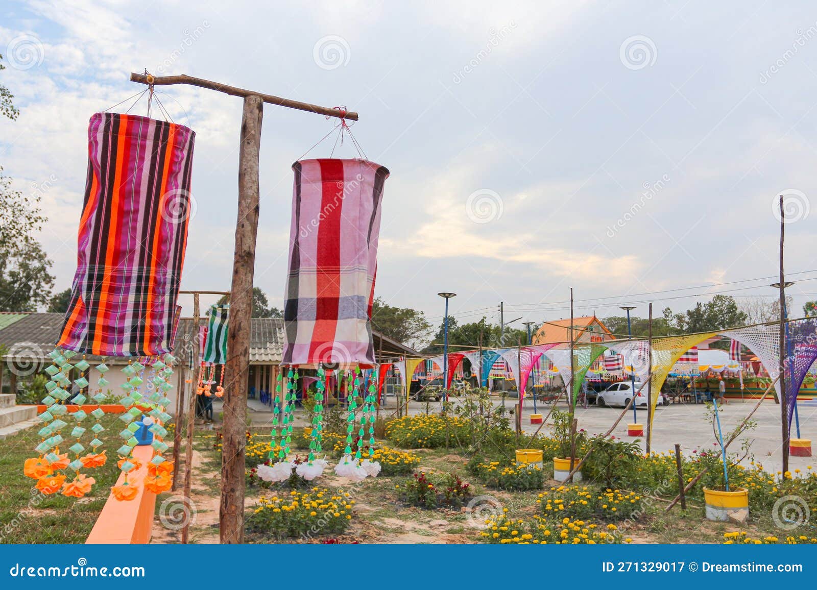 An Ancient Merit-making Tradition Using Objects and Flags Decorated ...