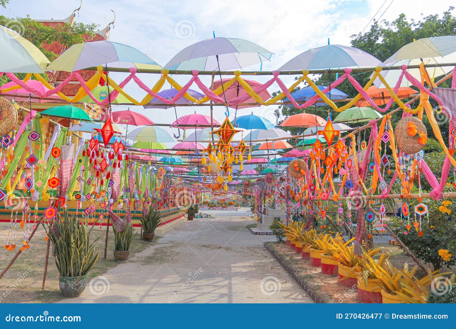 An Ancient Merit-making Tradition Using Objects and Flags Decorated ...