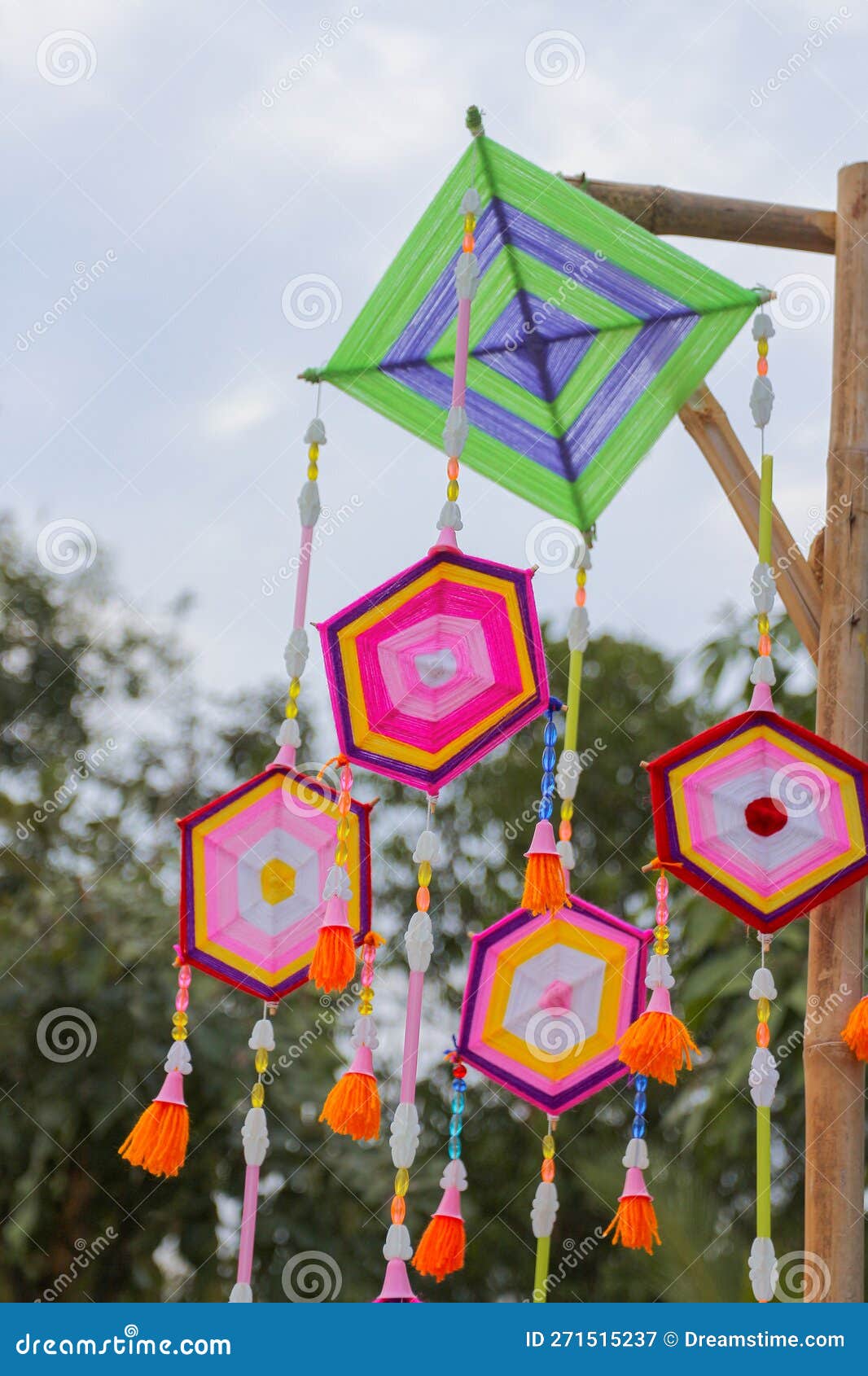 An Ancient Merit-making Tradition Using Objects and Flags Decorated ...