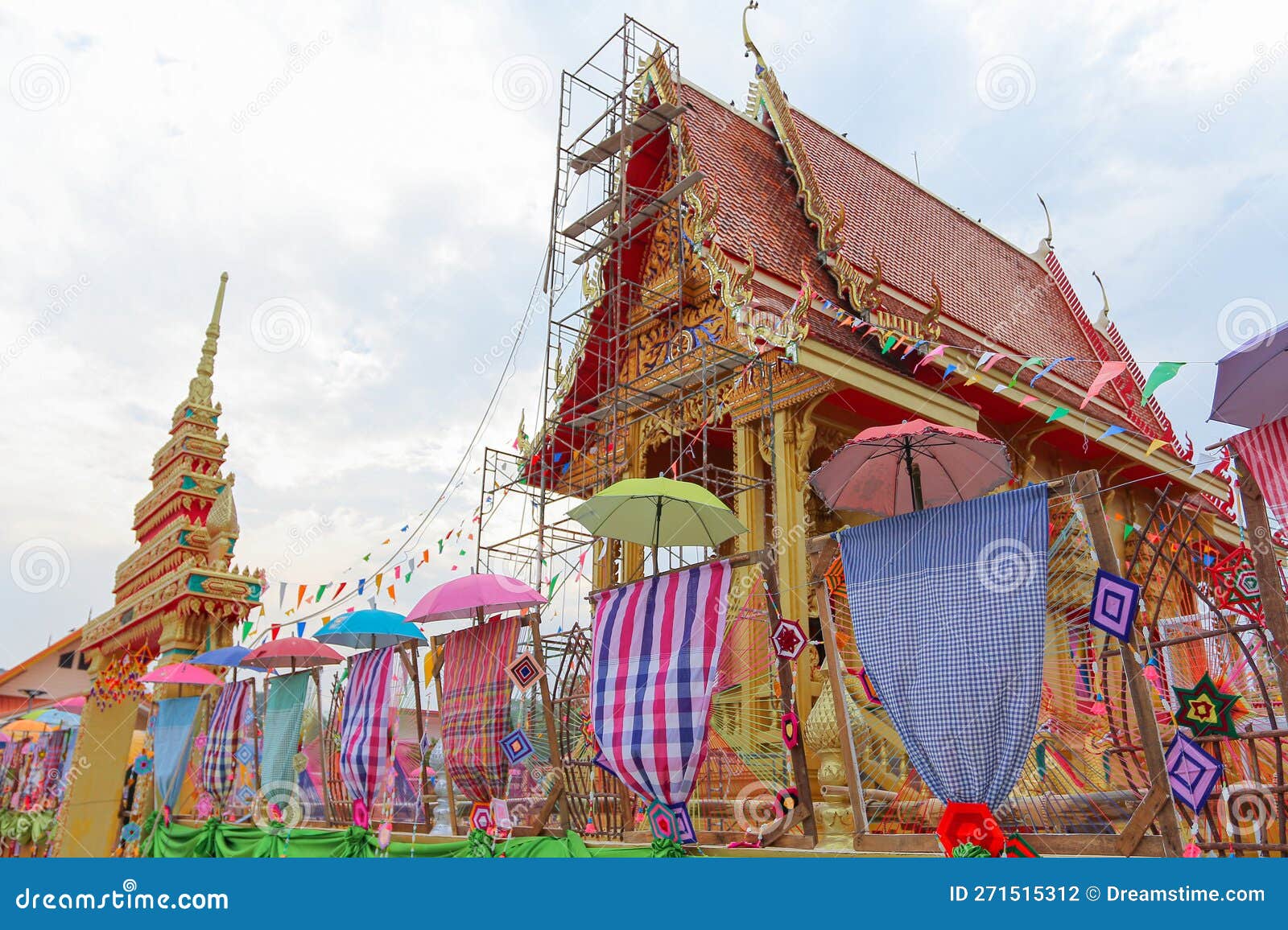 An Ancient Merit-making Tradition Using Objects and Flags Decorated ...