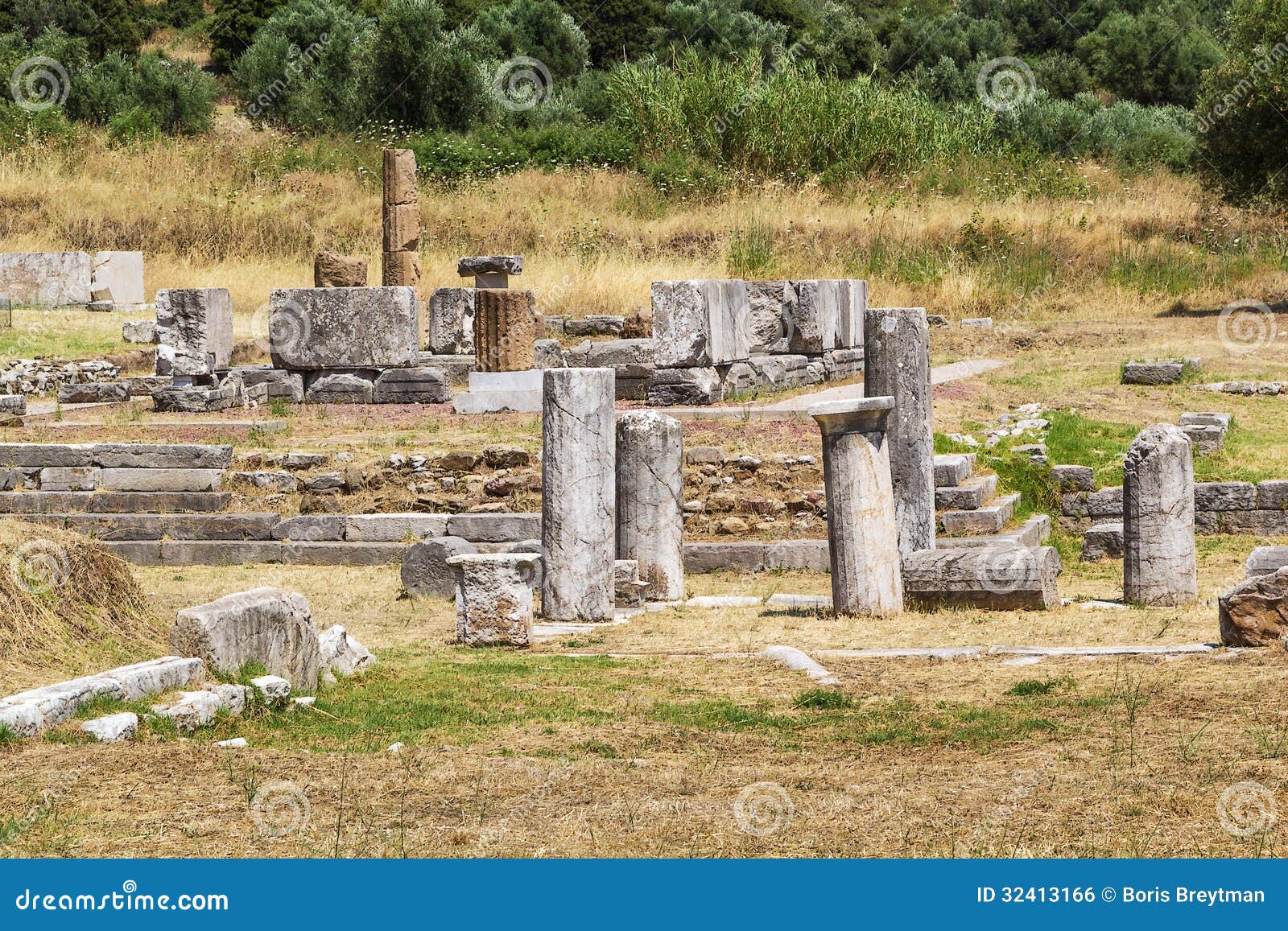 Ancient Messene, Greece stock photo. Image of blue, columns - 32413166