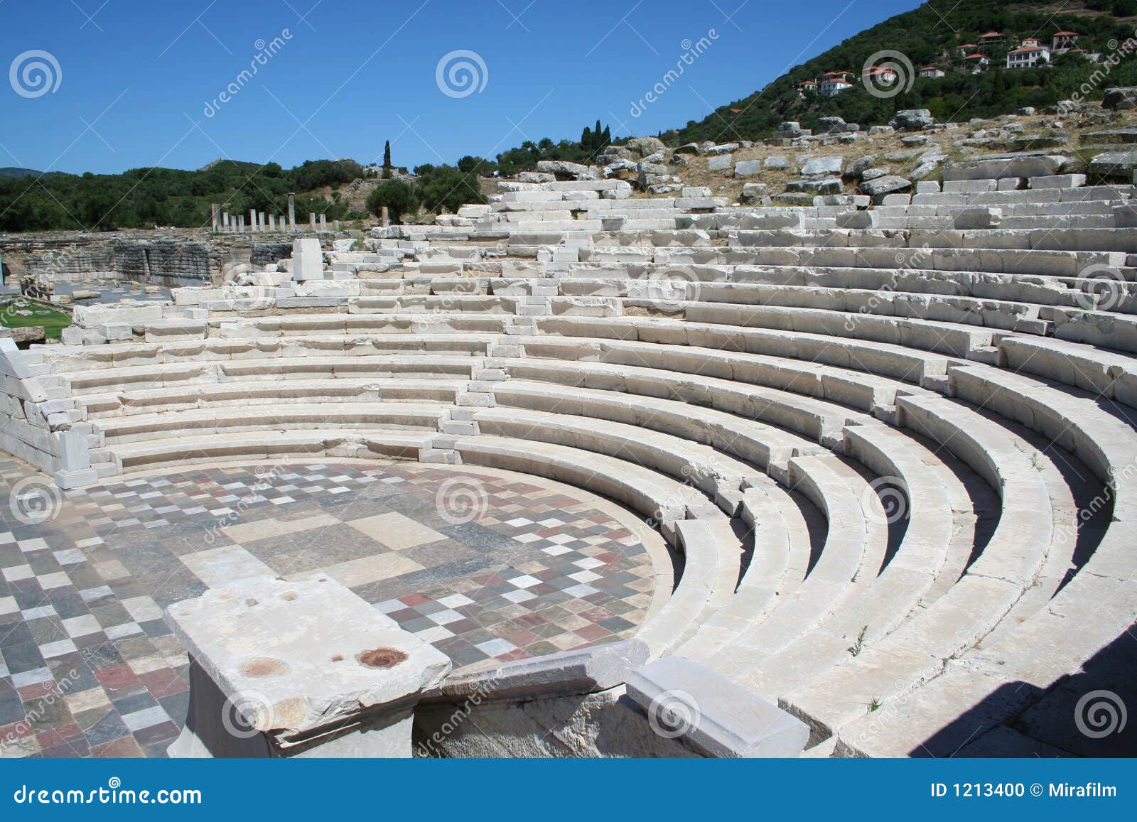 Ancient Messini stock photo. Image of blue, hill, messini - 1213400