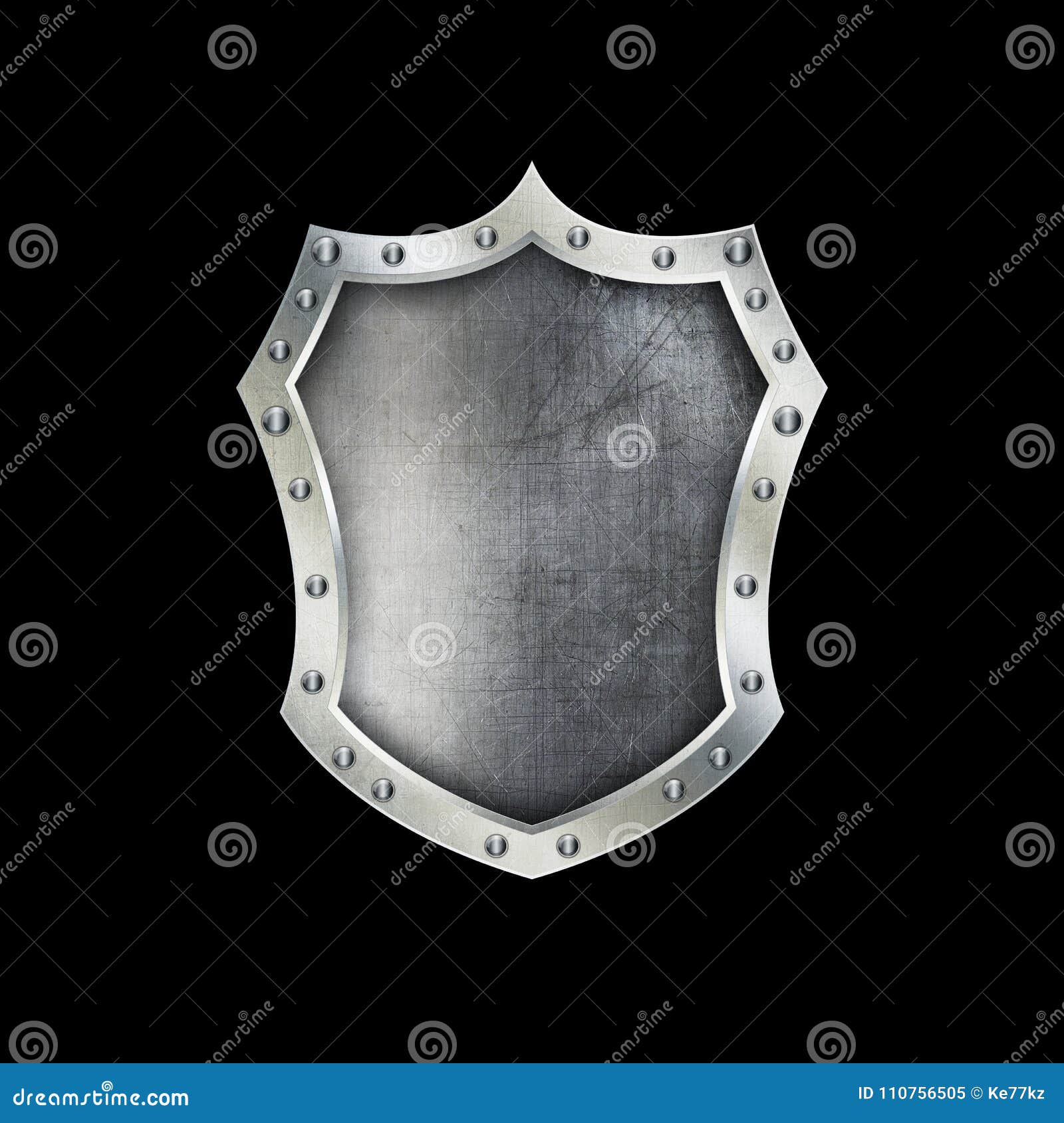Ancient Metallic Shield with Riveted Border. Stock Illustration ...