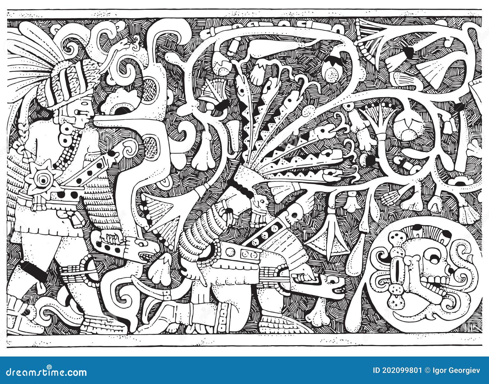 Ancient Mexican Design. Set of Aztec Labels and Elements. Vector Set ...