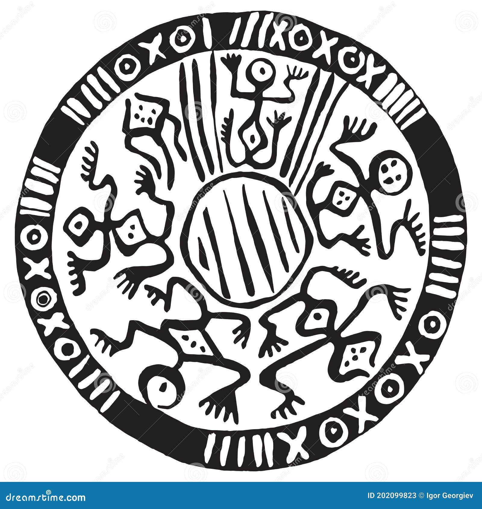 Ancient Mexican Design. Set of Aztec Labels and Elements. Vector Set ...