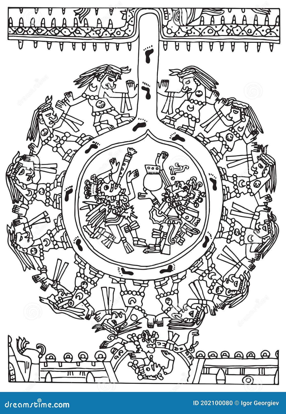 Ancient Mexican Design. Set of Aztec Labels and Elements. Vector Set ...