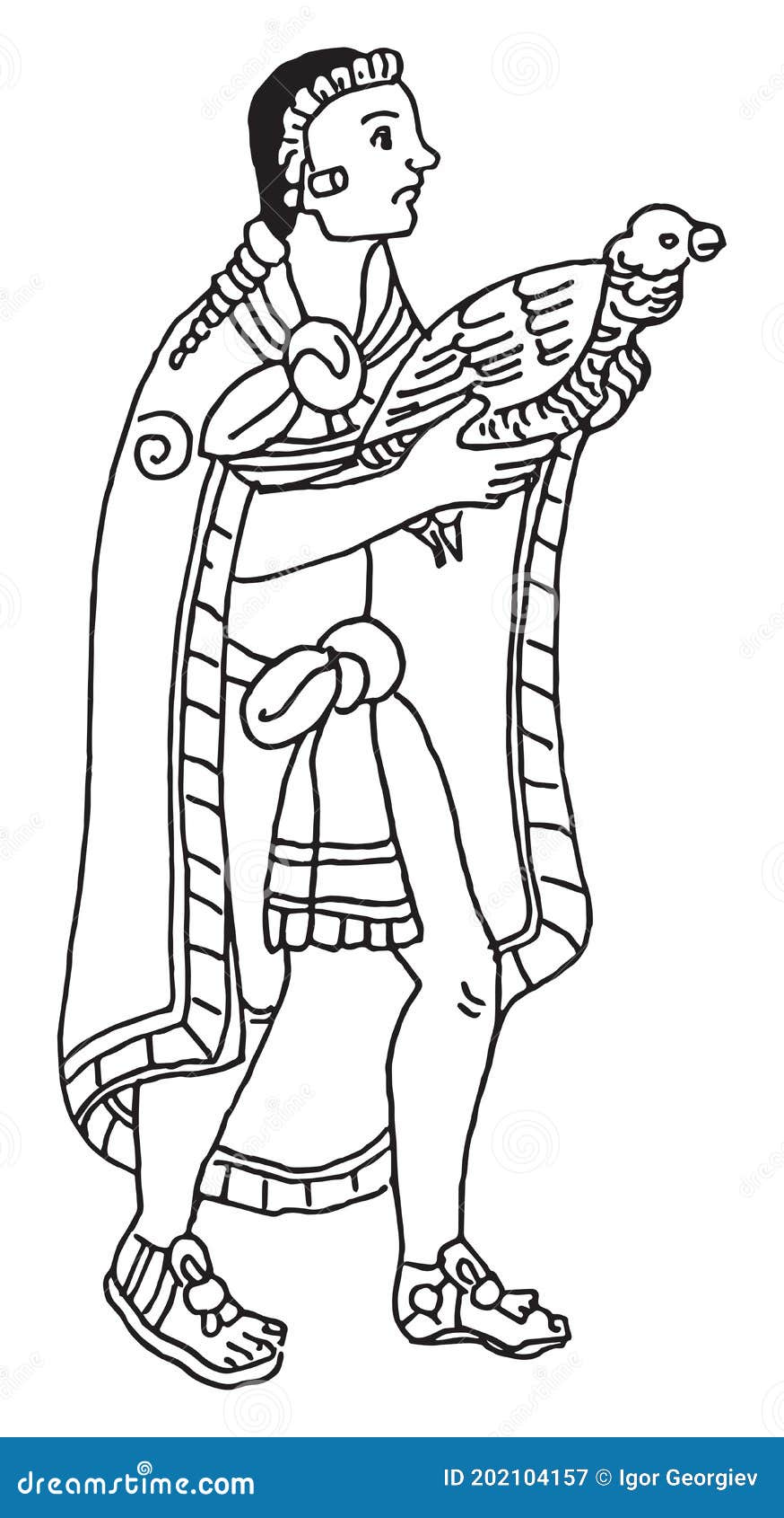 Ancient Mexican Tattoo. Set of Aztec Labels and Elements. Vector Set ...