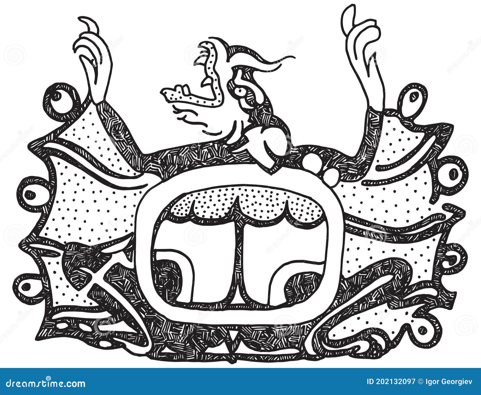 Ancient Mexican Tattoo. Set of Aztec Labels and Elements. Vector Set ...