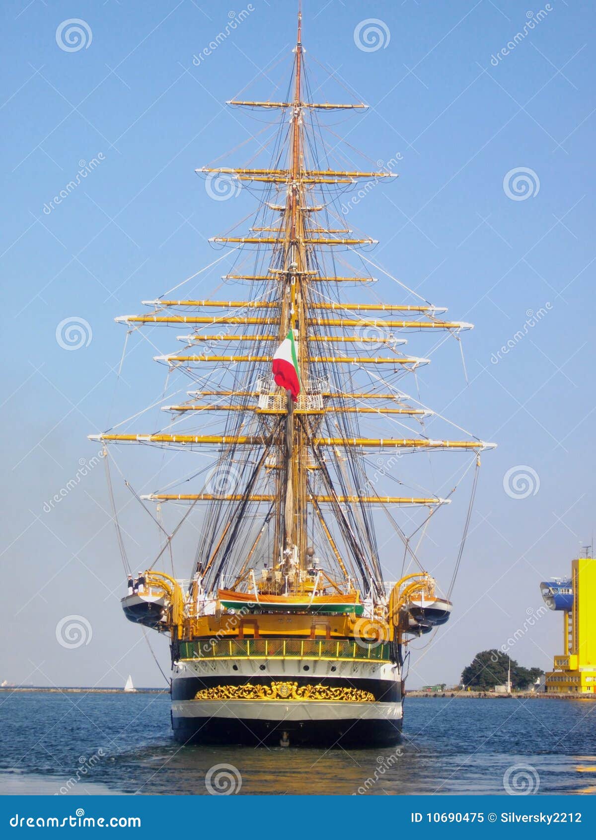 Ancient military frigate stock image. Image of harbor - 10690475
