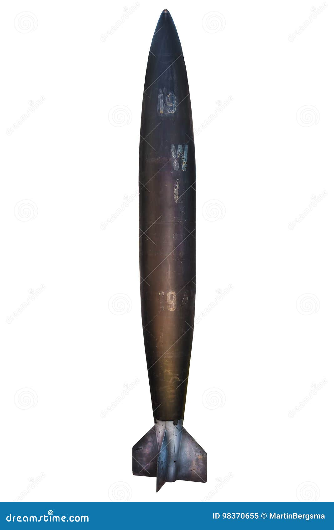 Projectile, Bomb, Rocket Isolated On White Background. Large Exploding ...