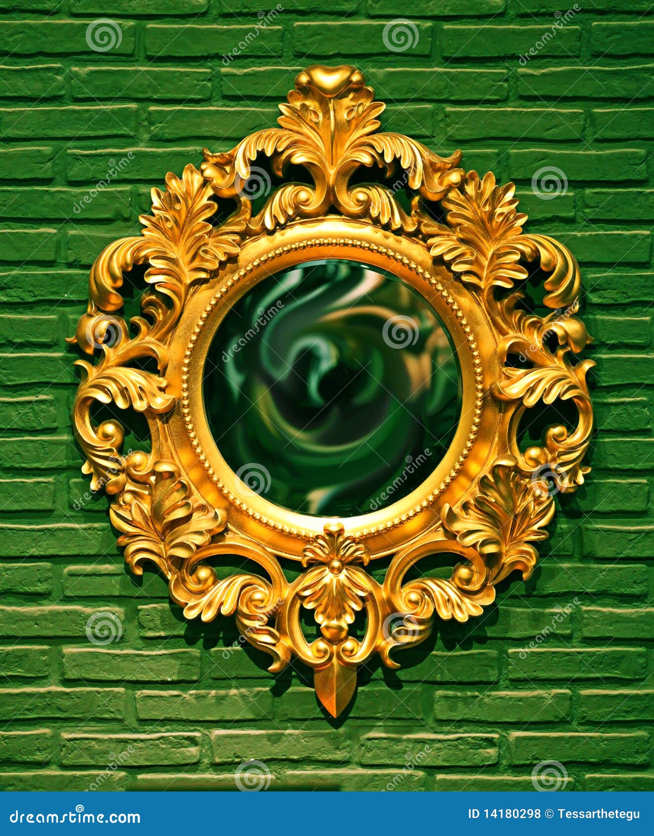 Ancient Mirror Frame on a Wall Stock Photo - Image of vintage, frame ...