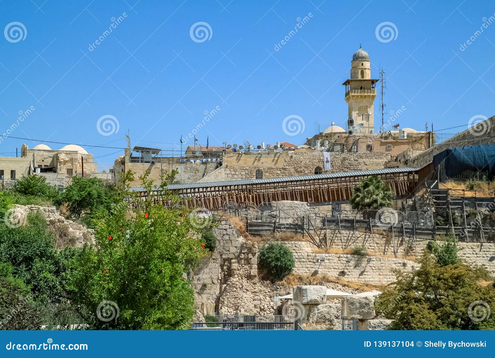 Ancient and Modern Features of the Old City of Jerusalem Stock Photo ...