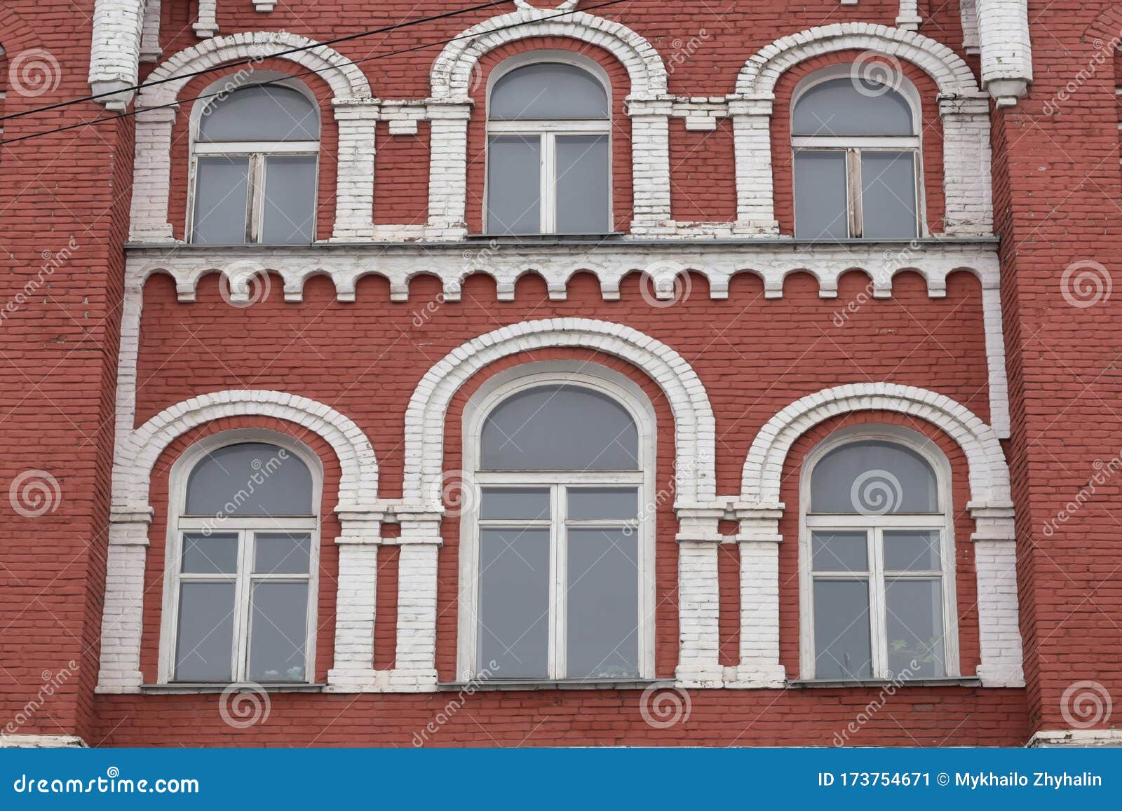 Tall Windows of Interesting Shapes in an Old House Stock Image - Image ...
