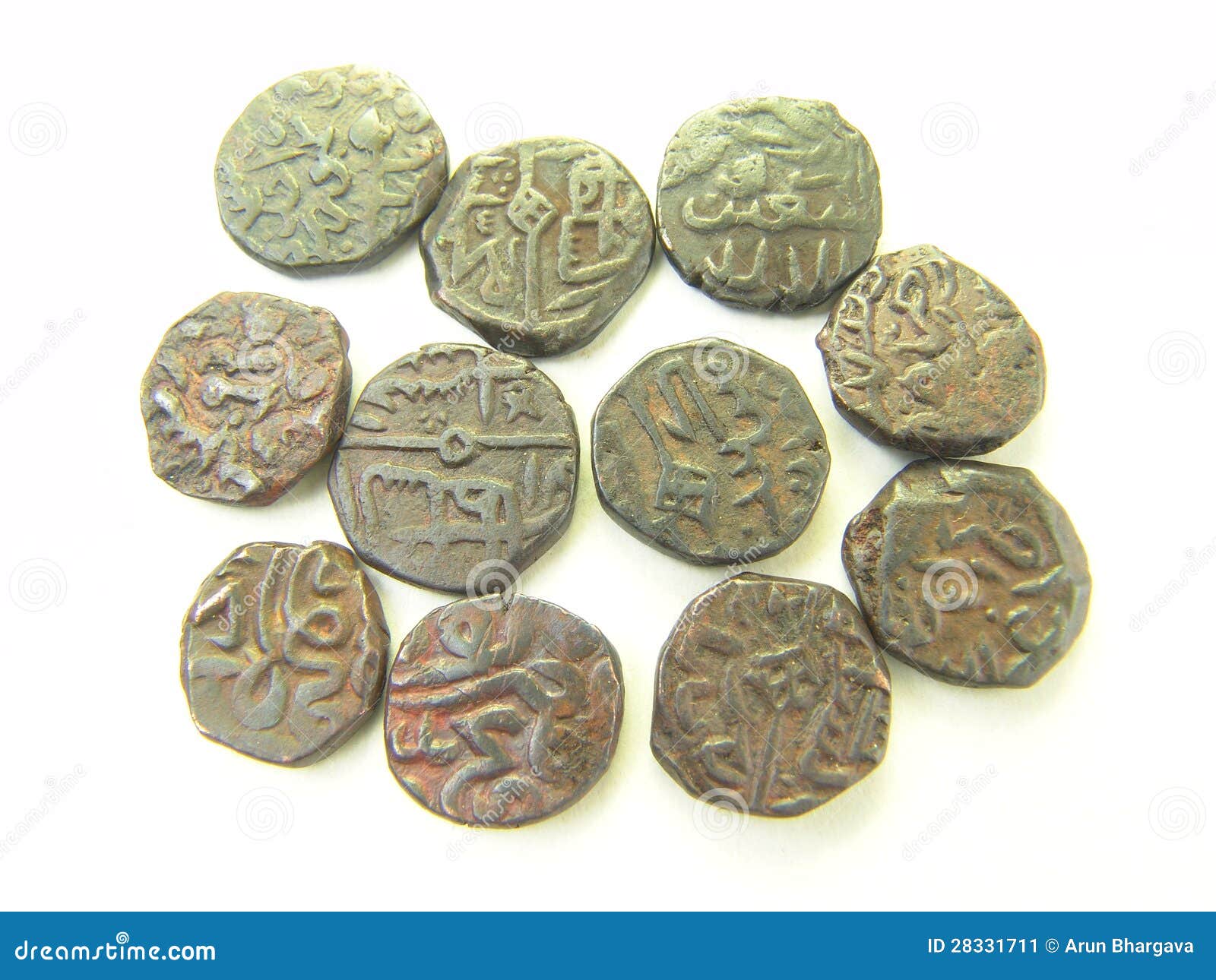 Ancient Moghul Coinage stock image. Image of historical - 28331711