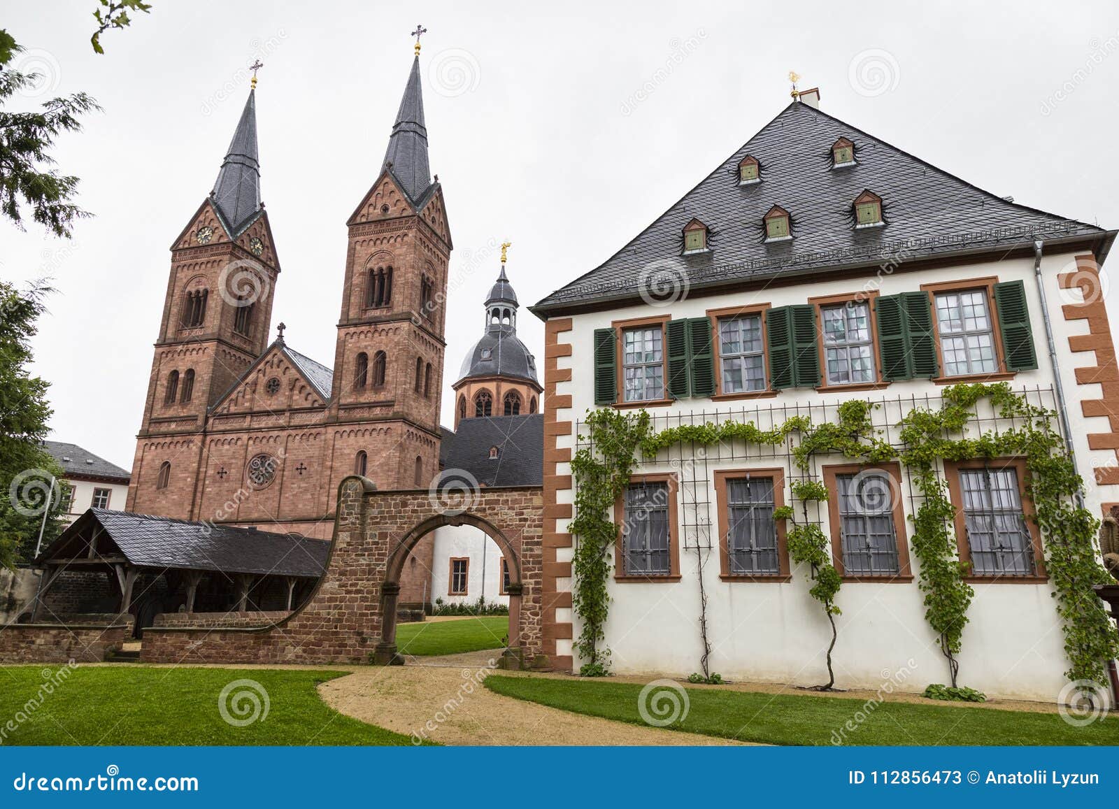 Ancient Monastery Seligenstad , Einhard-Basilika, Germany Stock Image ...