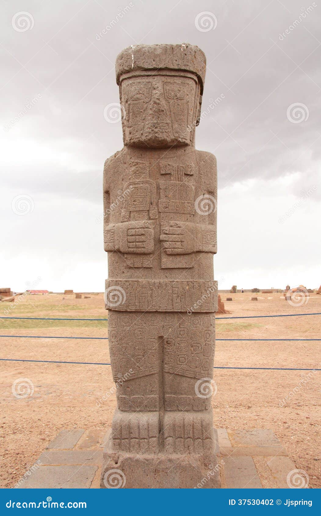 Ponce Stela In The Sunken Courtyard Kalasasaya Temple, Tiwanaku Bolivia ...