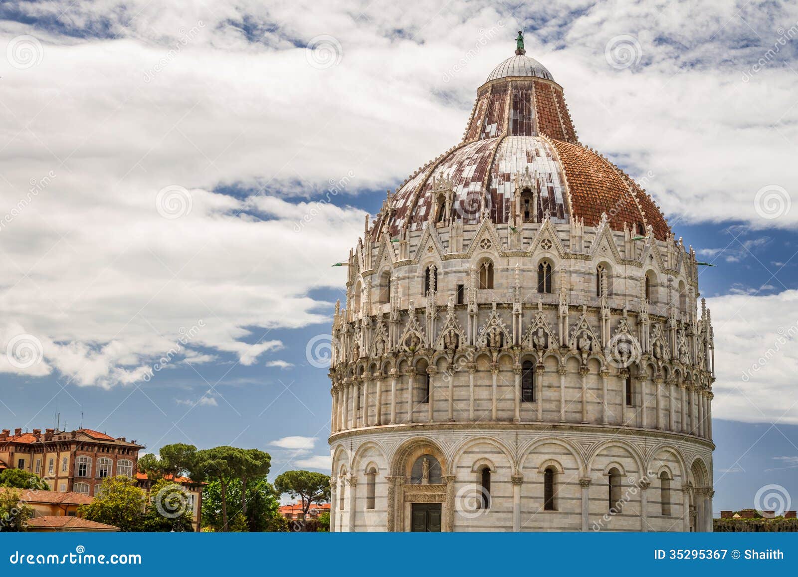 Ancient Monuments in Pisa on Green Glade Stock Image - Image of italian ...